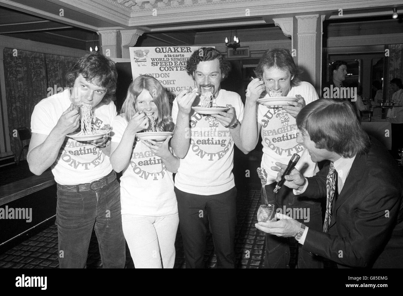 Spaghetti eating contest hi-res stock photography and images - Alamy