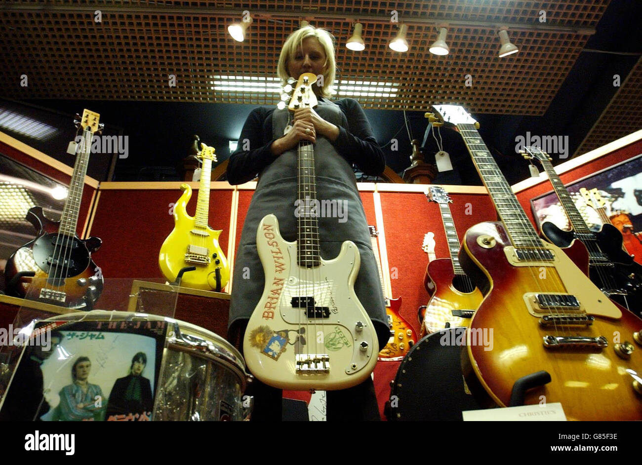 Christie's Auction House - Brian Wilson guitar Stock Photo - Alamy