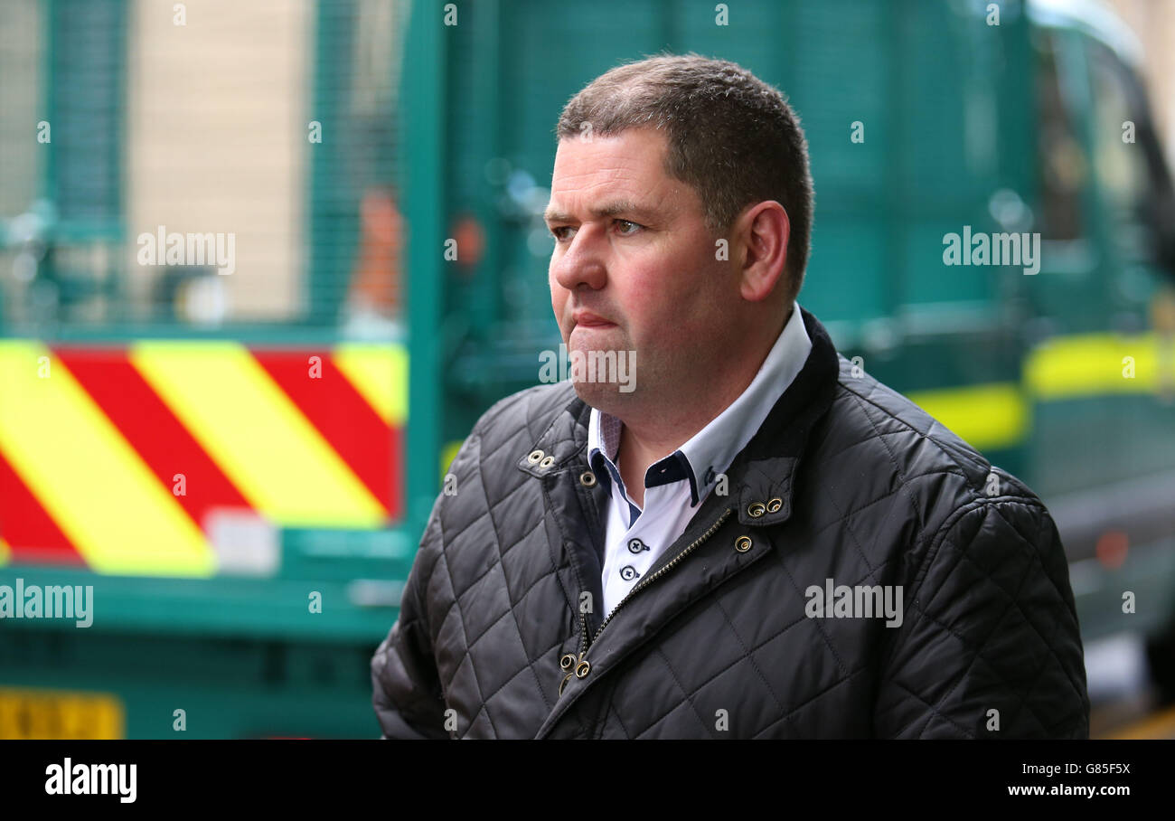 Henry Toal leaves Glasgow Sheriff Court during the inquiry into a bin ...