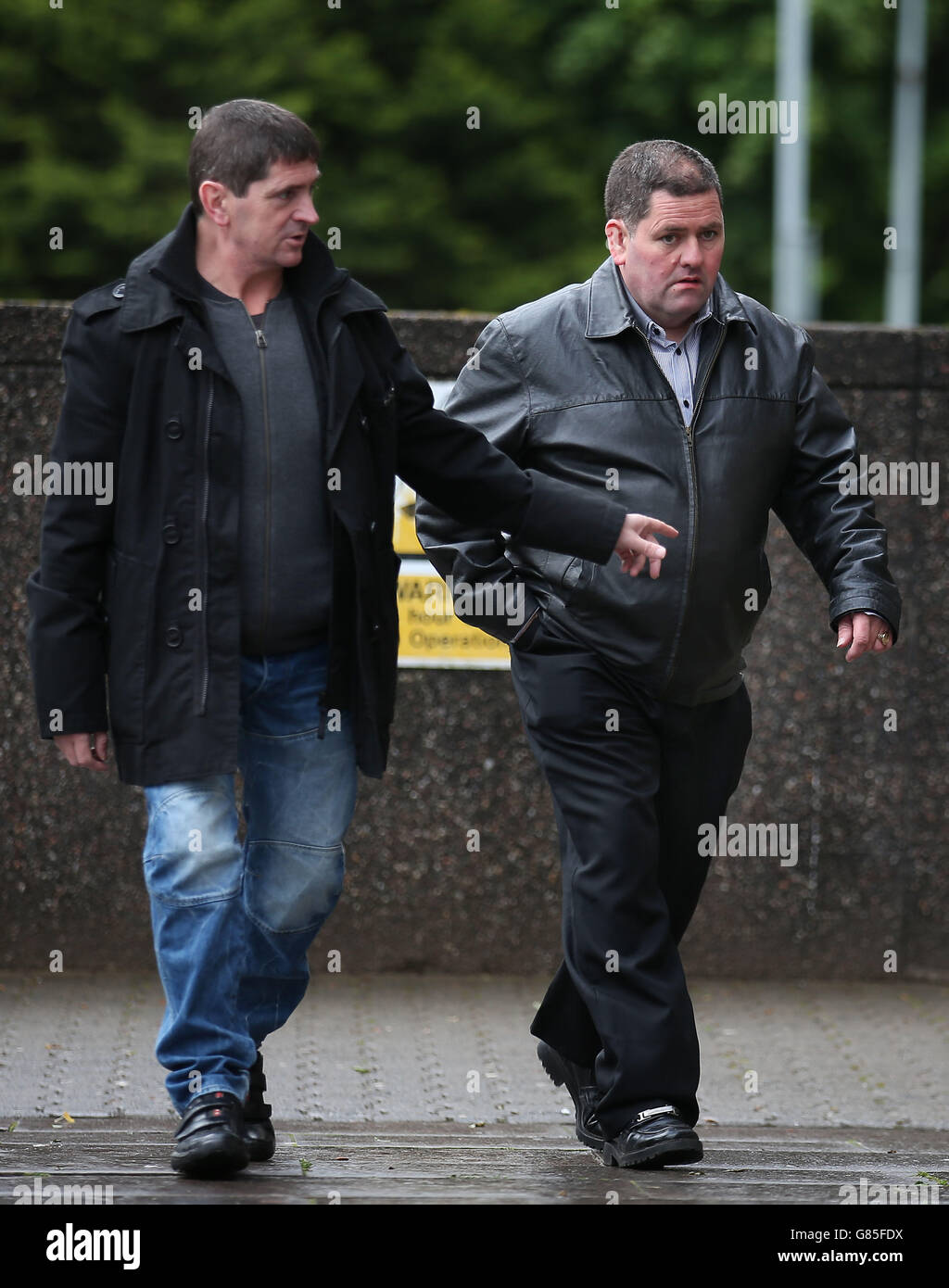 Matthew Telford (left) and Henry Toal arrive at Glasgow Sheriff Court ...