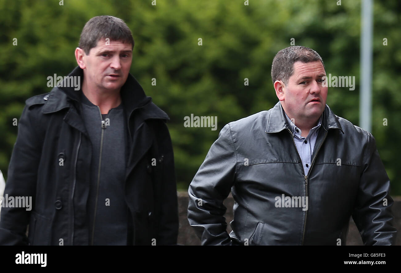 Matthew Telford (left) and Henry Toal arrive at Glasgow Sheriff Court ...