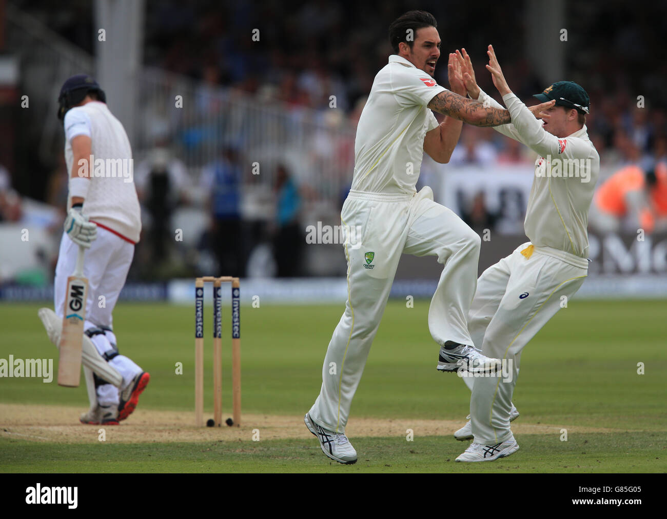 Cricket bowler celebration hi-res stock photography and images - Alamy