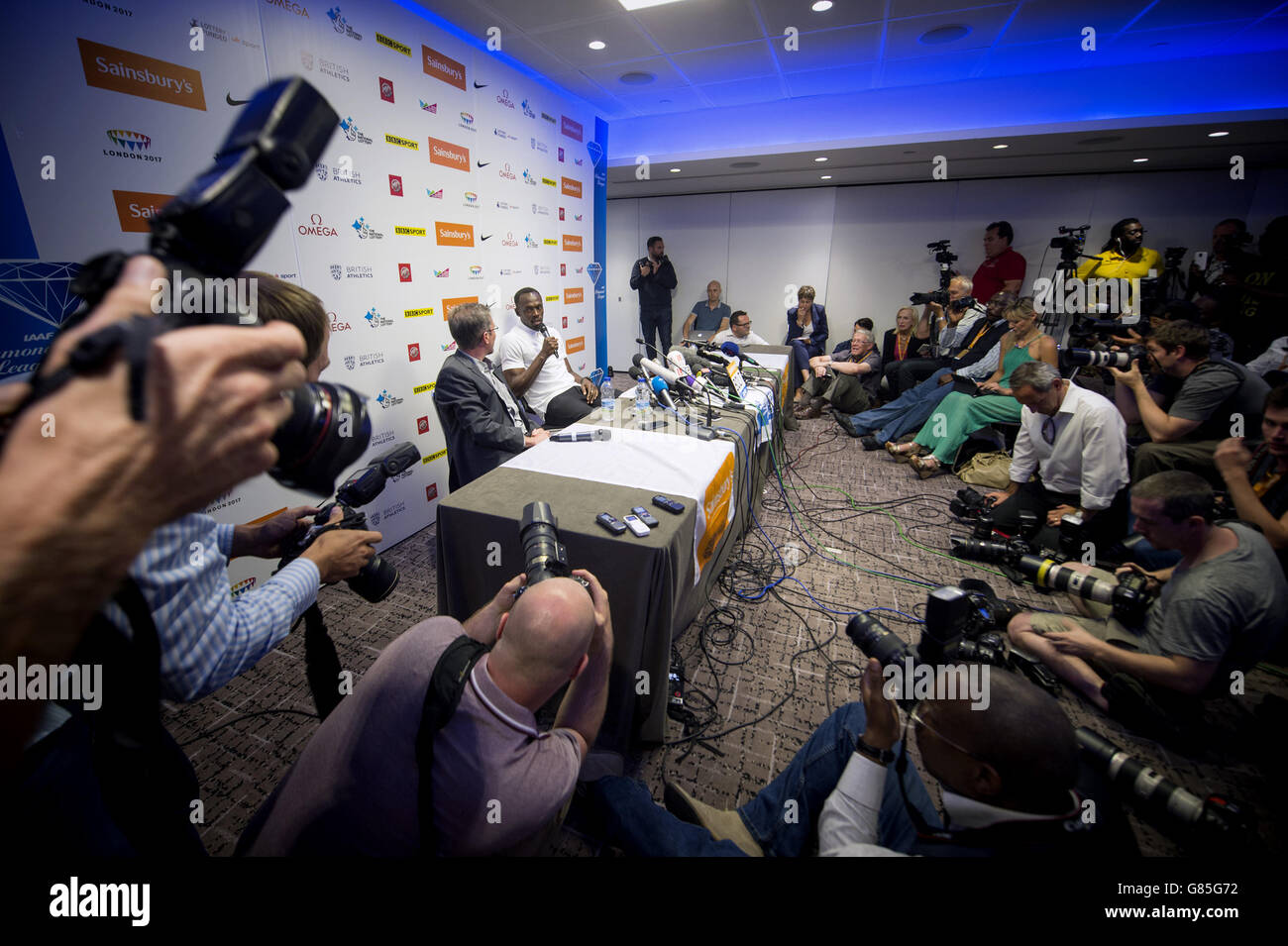 Athletics - Usain Bolt Press Conference - London Stock Photo - Alamy