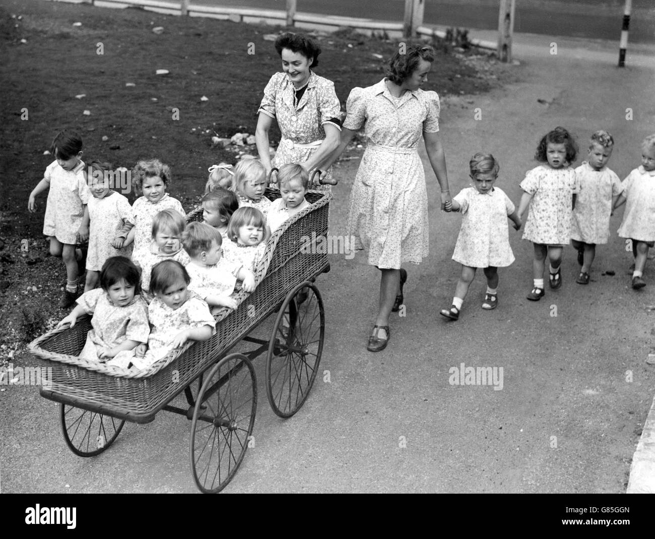 Children from the Waterloo Day Nursery are taken for a walk along ...