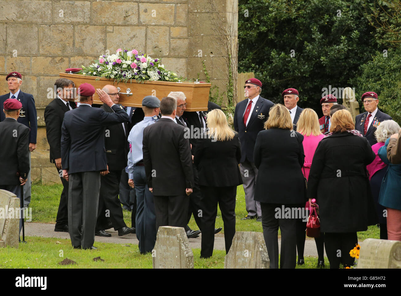 The coffin of Tunisian terror attack victim John Stollery is carried ...