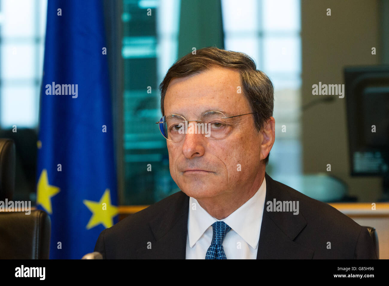mario draghi ecb president european central bank Stock Photo - Alamy