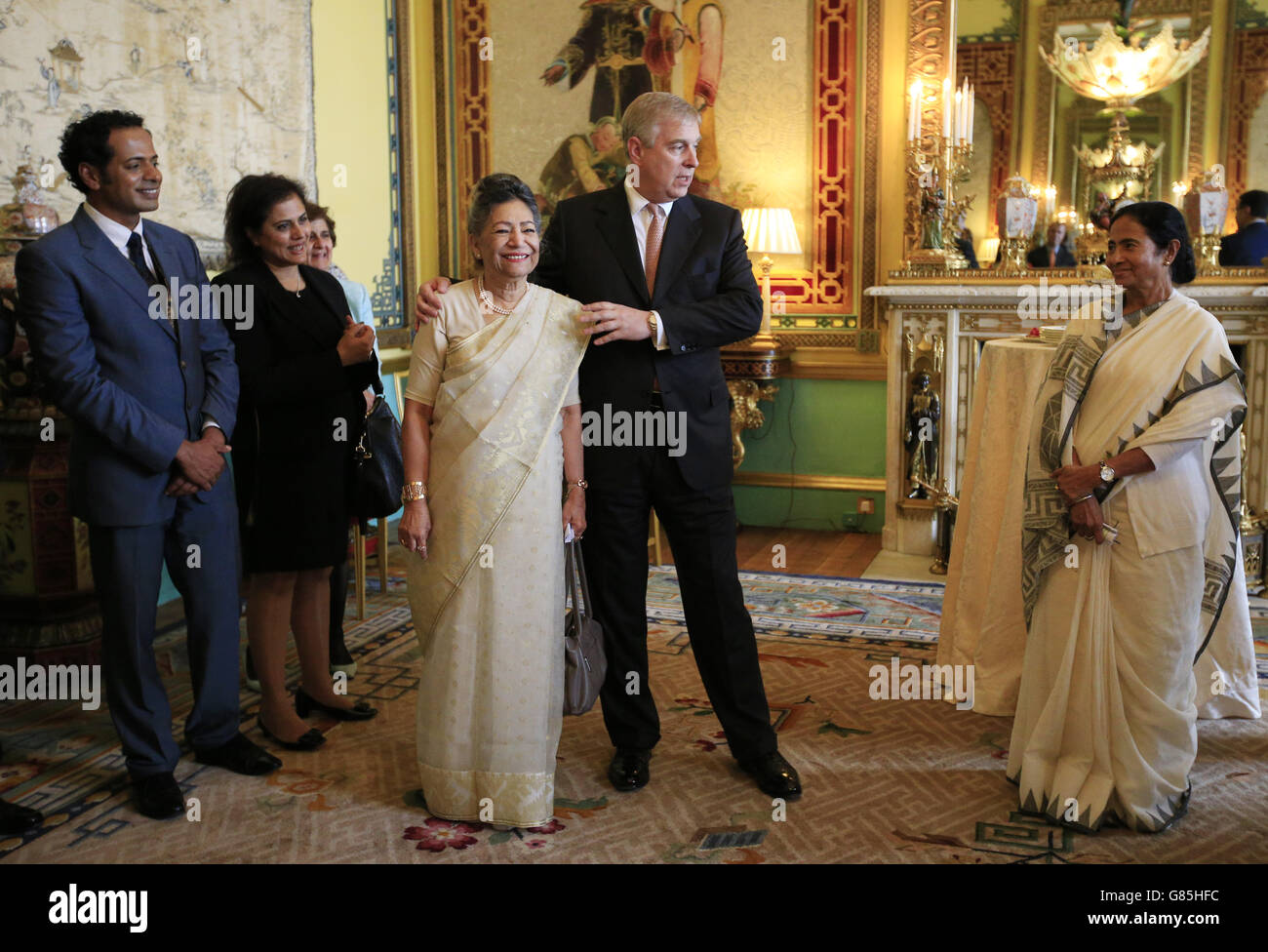 The Duke of York (centre) speaks to guests alongside West Bengal Chief ...