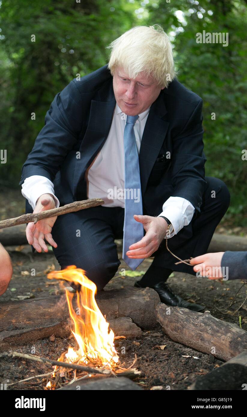 Boris Johnson visit to Wide Horizons Environment Centre Stock Photo - Alamy