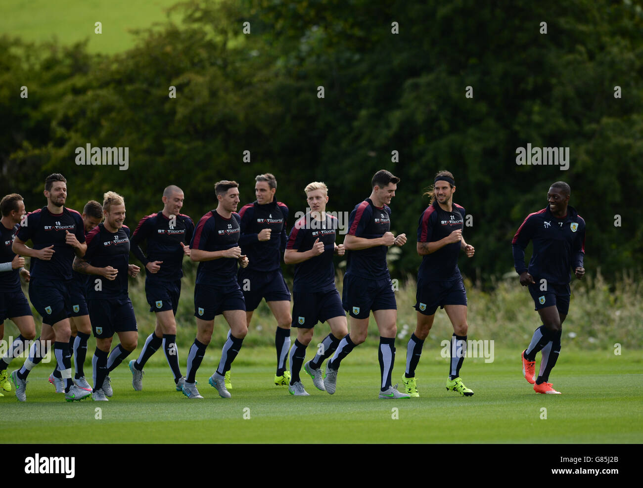 Burnley players during training at gawthorpe training ground hi-res ...