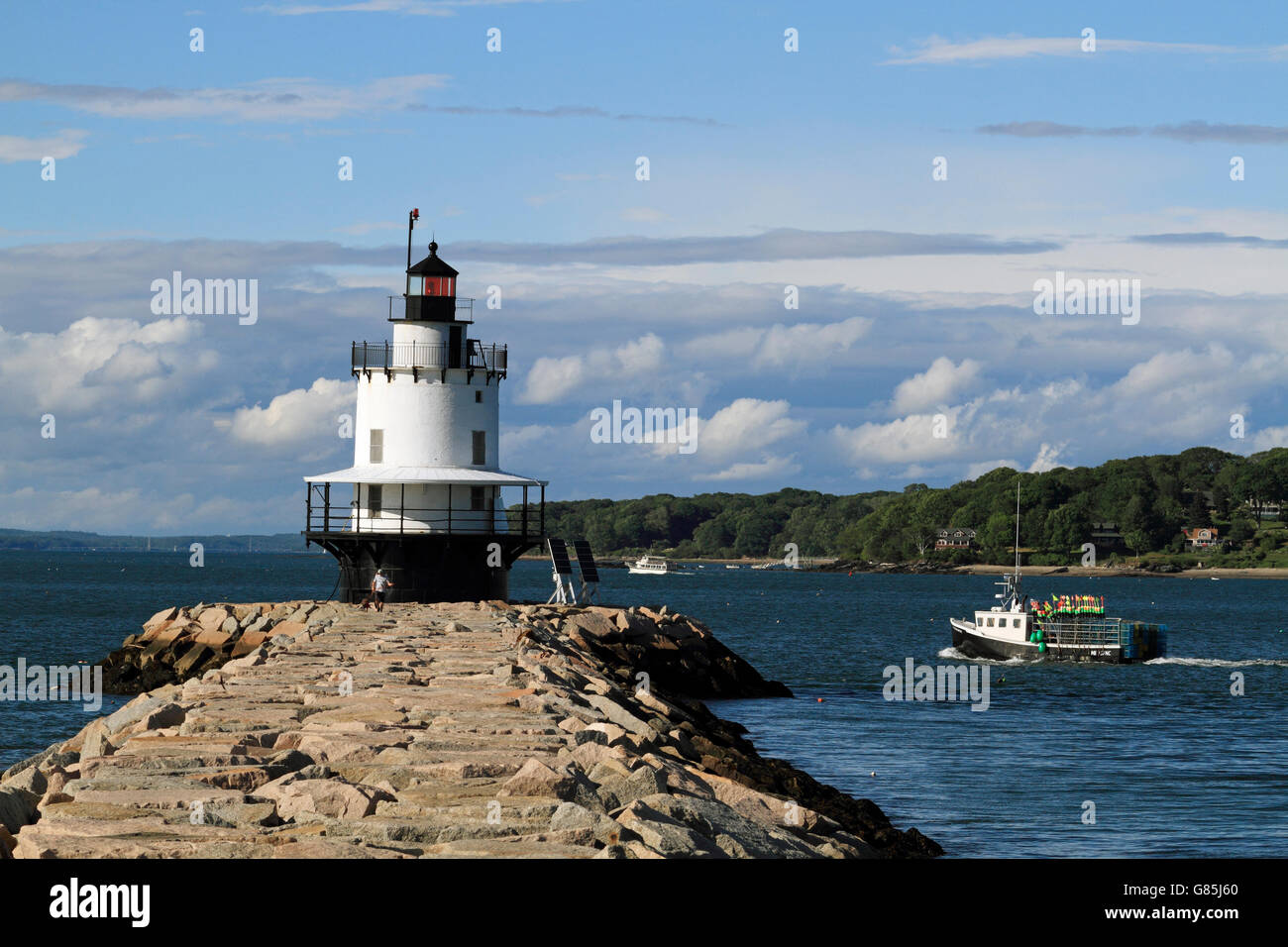 Spring Point Ledge Lighthouse, South Portland, Maine, USA Stock Photo ...