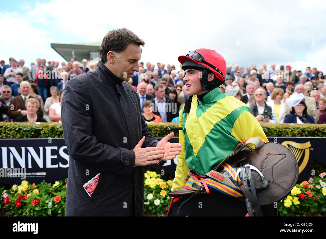 Jockey Jonathan Burke (left) with trainer Henry de Bromhead after ...