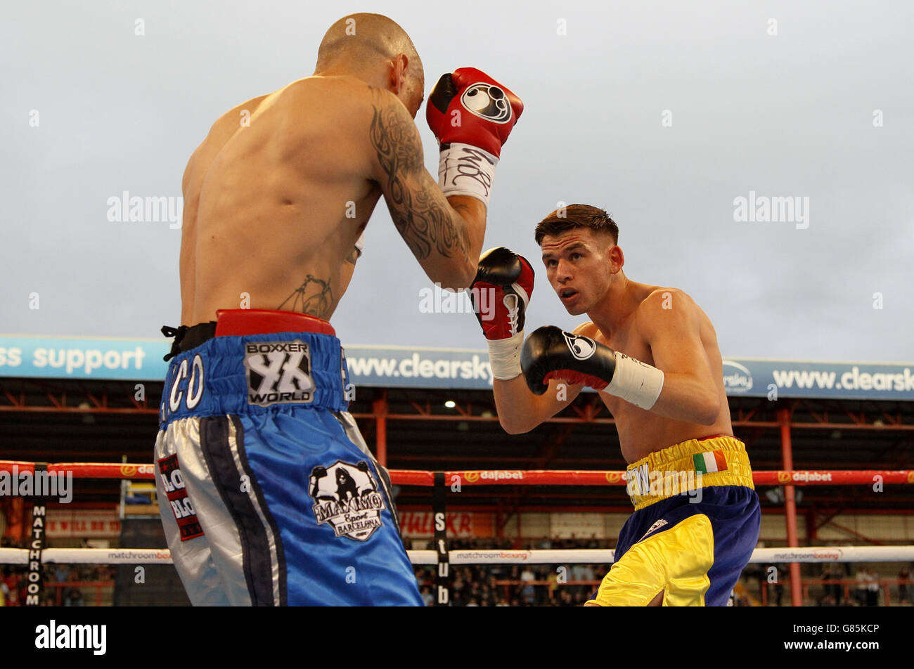 Martin Ward (right) in action against Sergio Blanco during their WBC ...