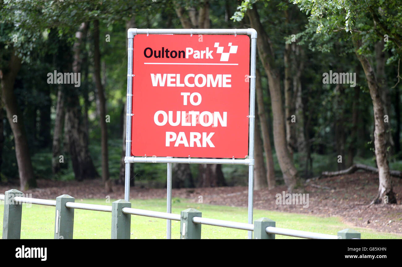 The entrance to Oulton Park, Cheshire, the site of a plane that crashed ...