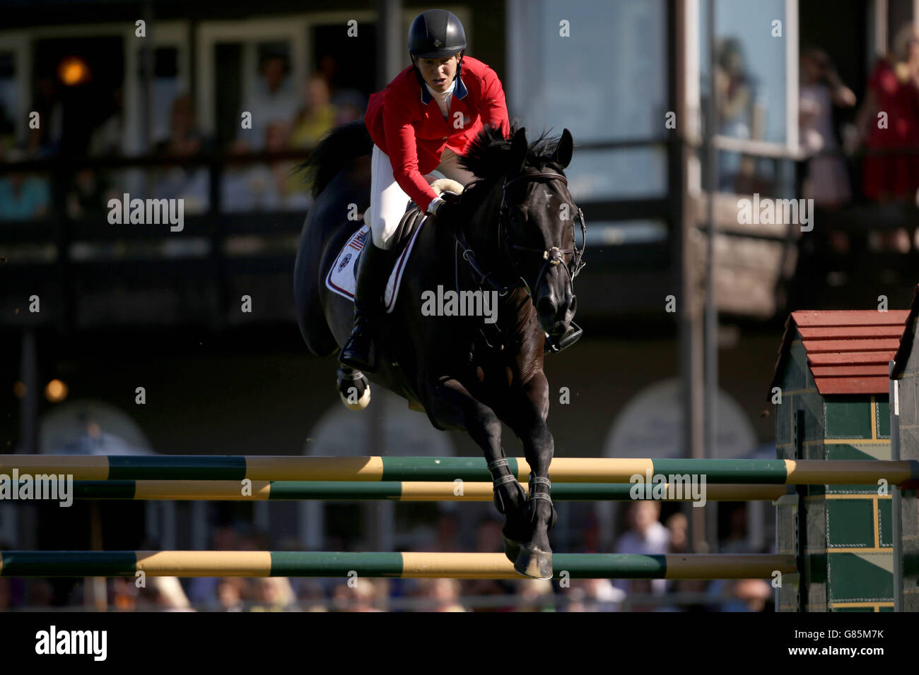 USA's Elizabeth Madden riding Cortes 'C' wins the Longines King George ...