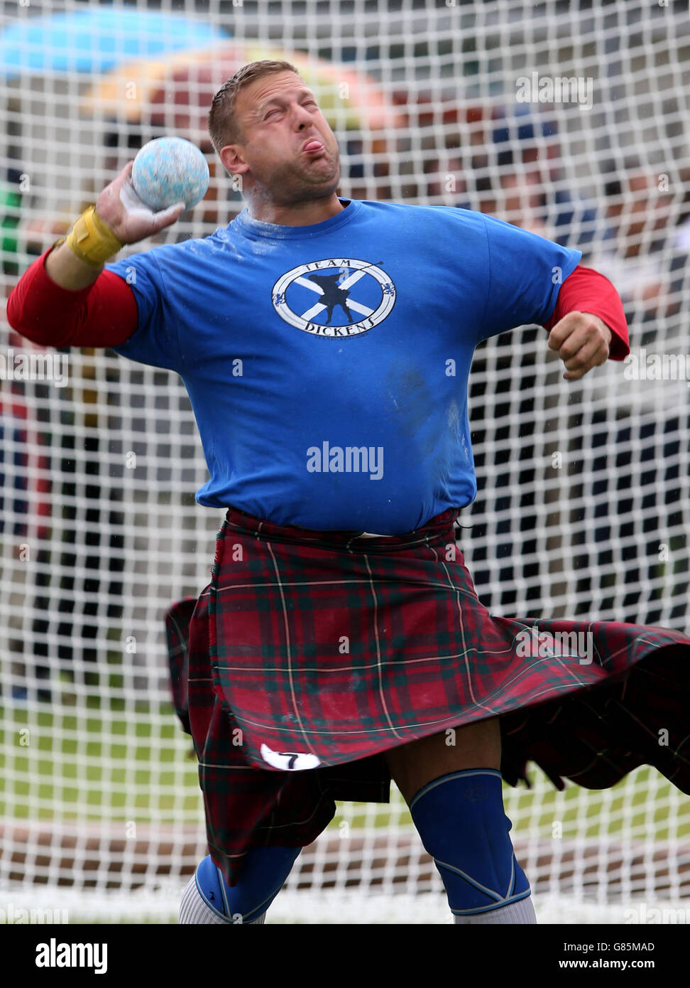 Heavyweight Scot Rider in action at the Bridge of Allan Highland Games ...