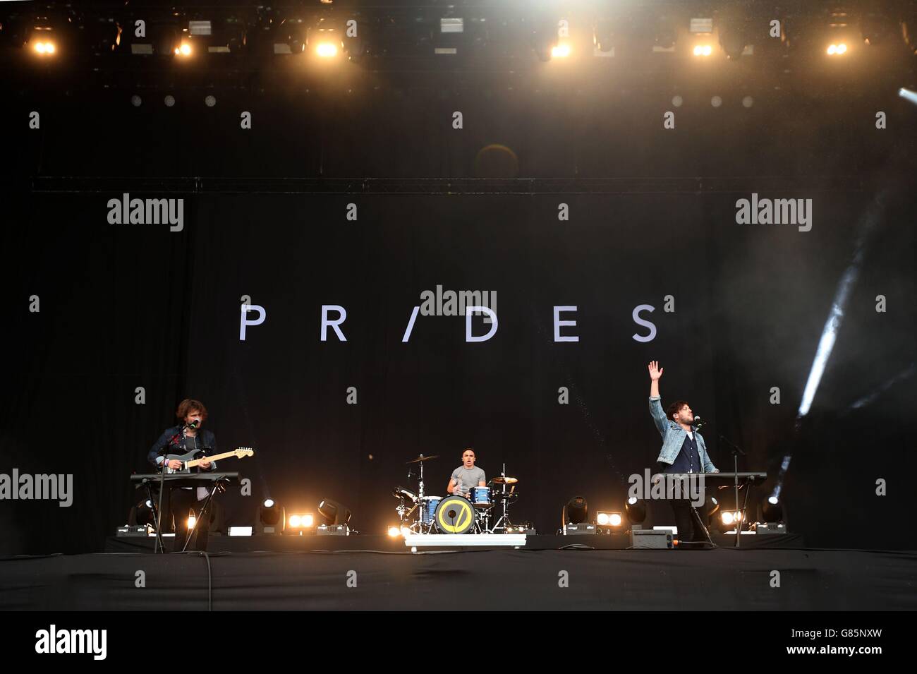 The band Prides performing on the main stage at the T in the Park music ...