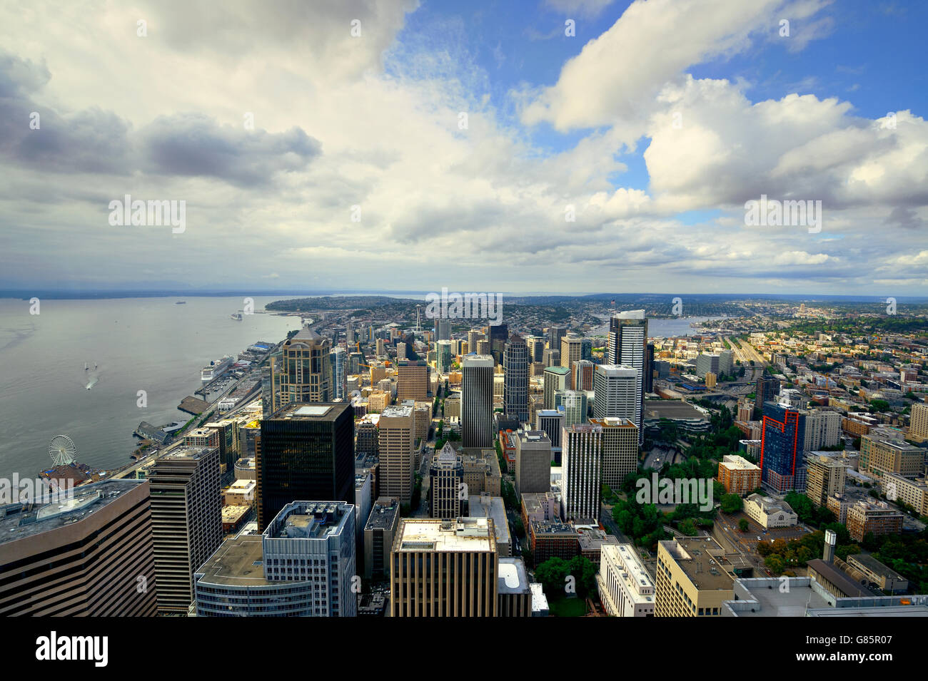 Seattle rooftop panorama view with urban architecture Stock Photo - Alamy