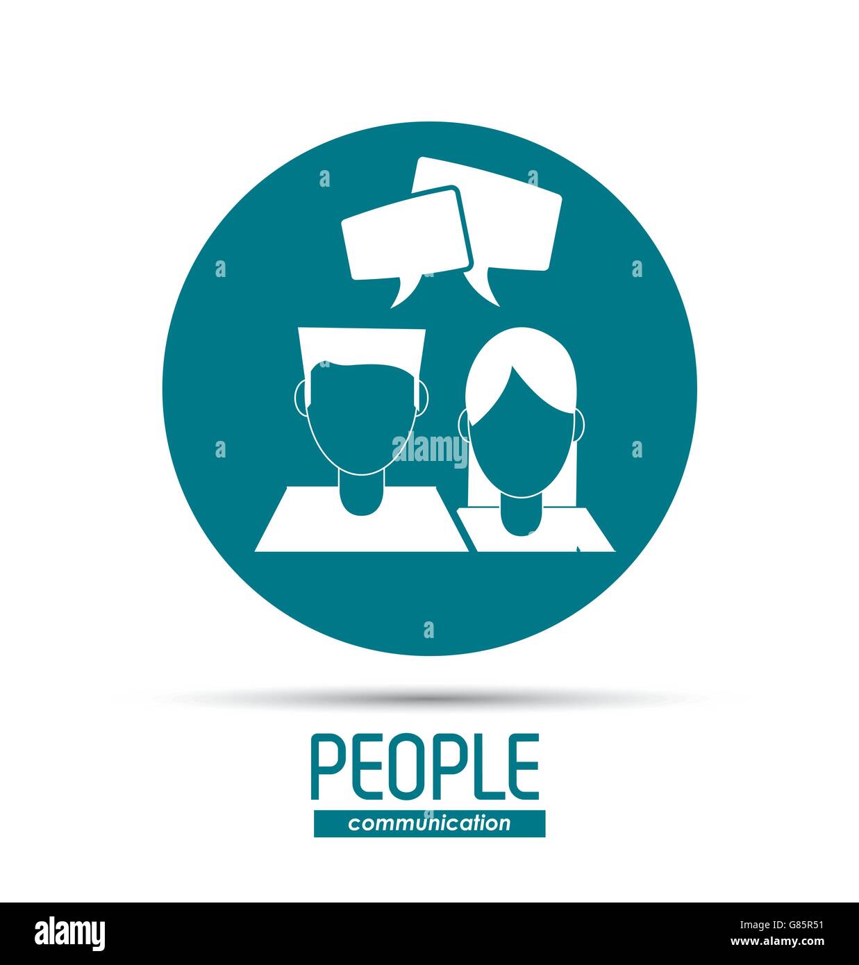 woman and man with bubble icon. People design. Vector graphic Stock ...