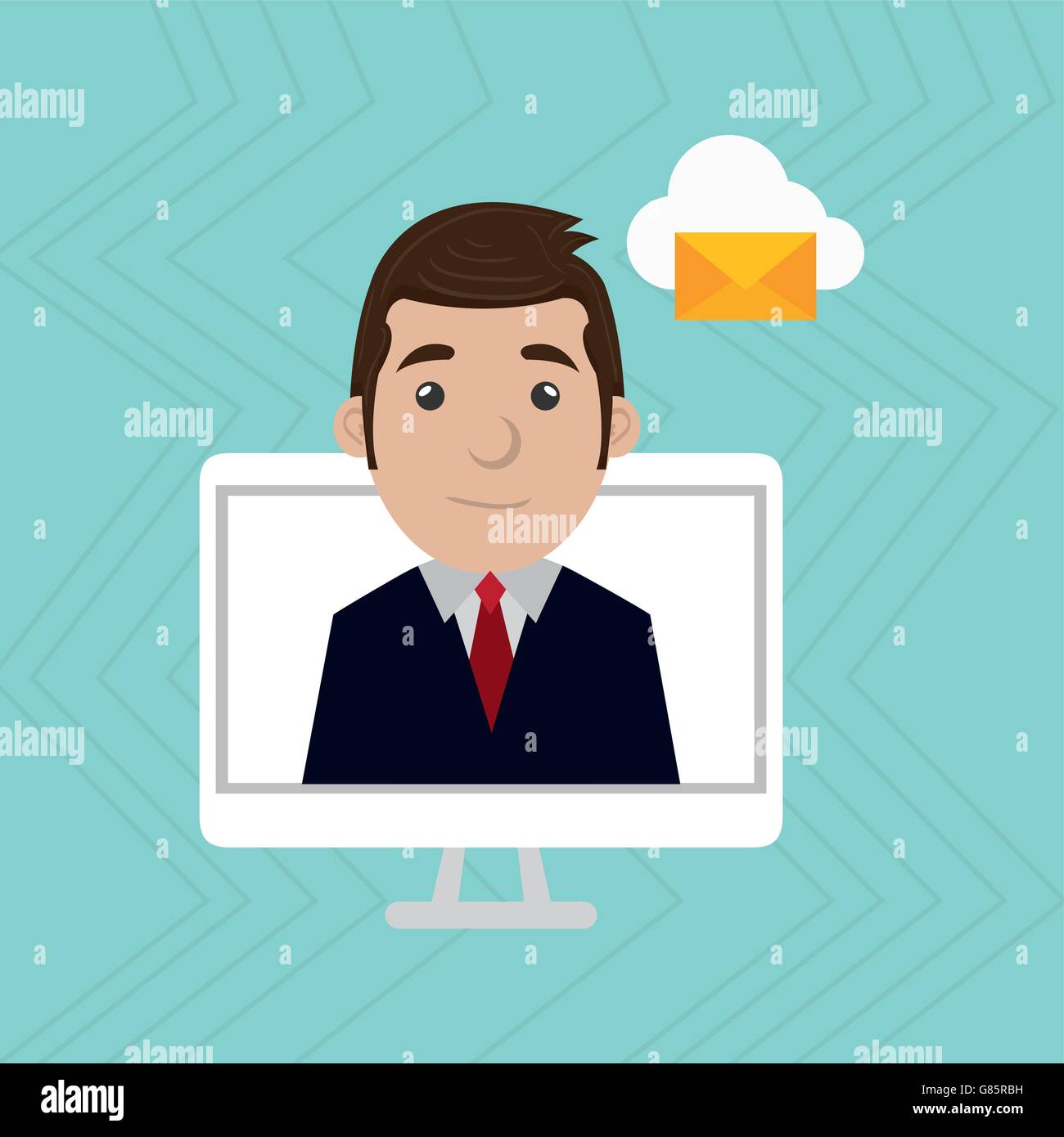 Envelope computer avatar man Stock Vector Images - Alamy