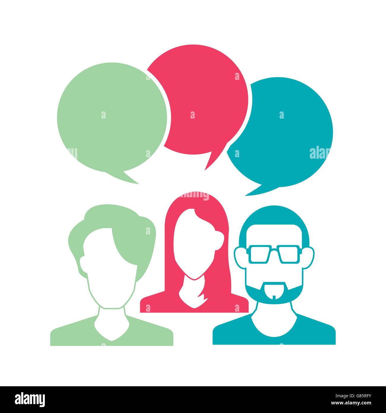 woman and man with bubble icon. People design. Vector graphic Stock ...