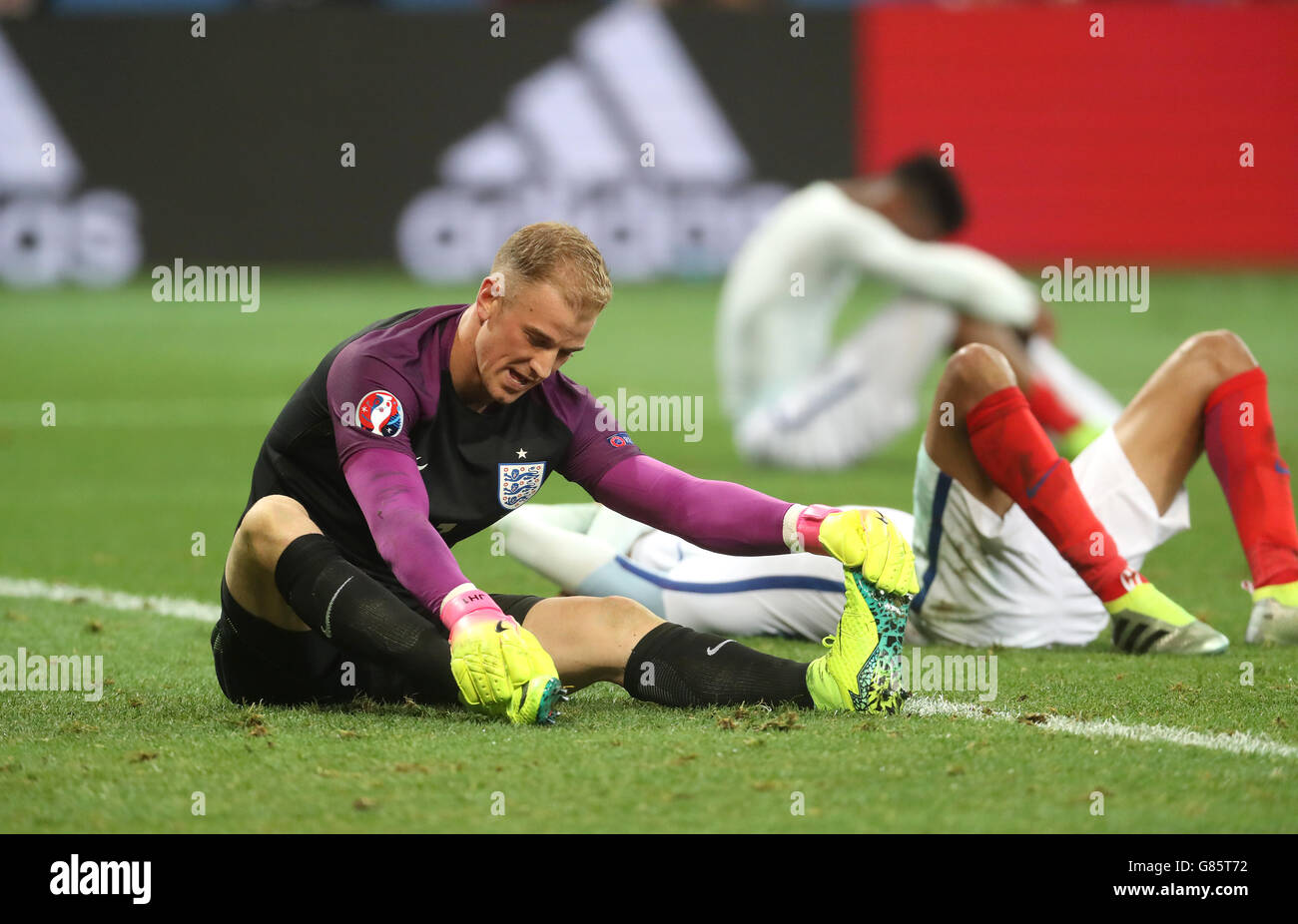 England goalkeeper Joe Hart looks dejected after the final whistle ...