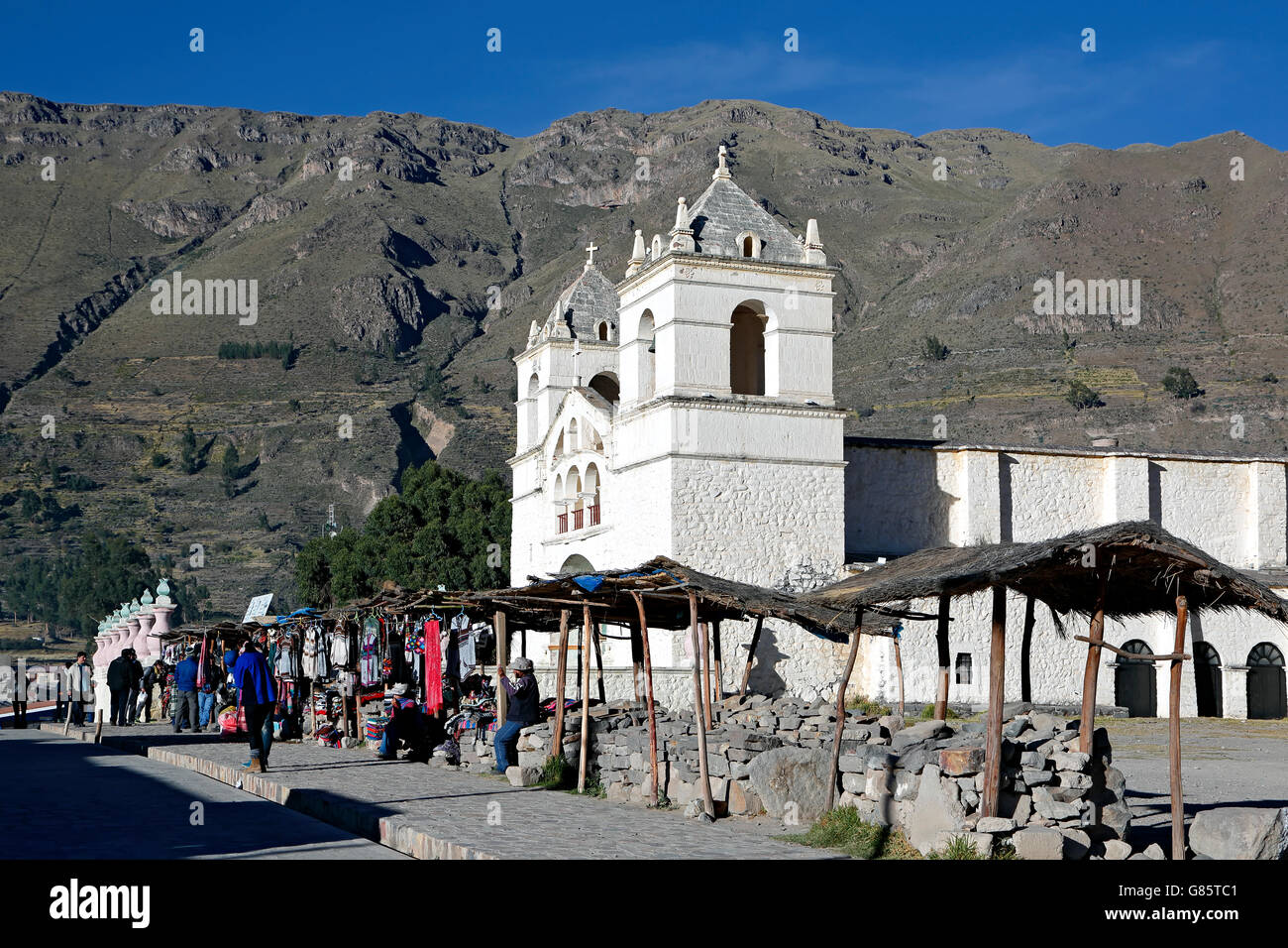 Santa Ana de Maca Church, Maca, Colca Canyon, Arequipa, Peru Stock ...