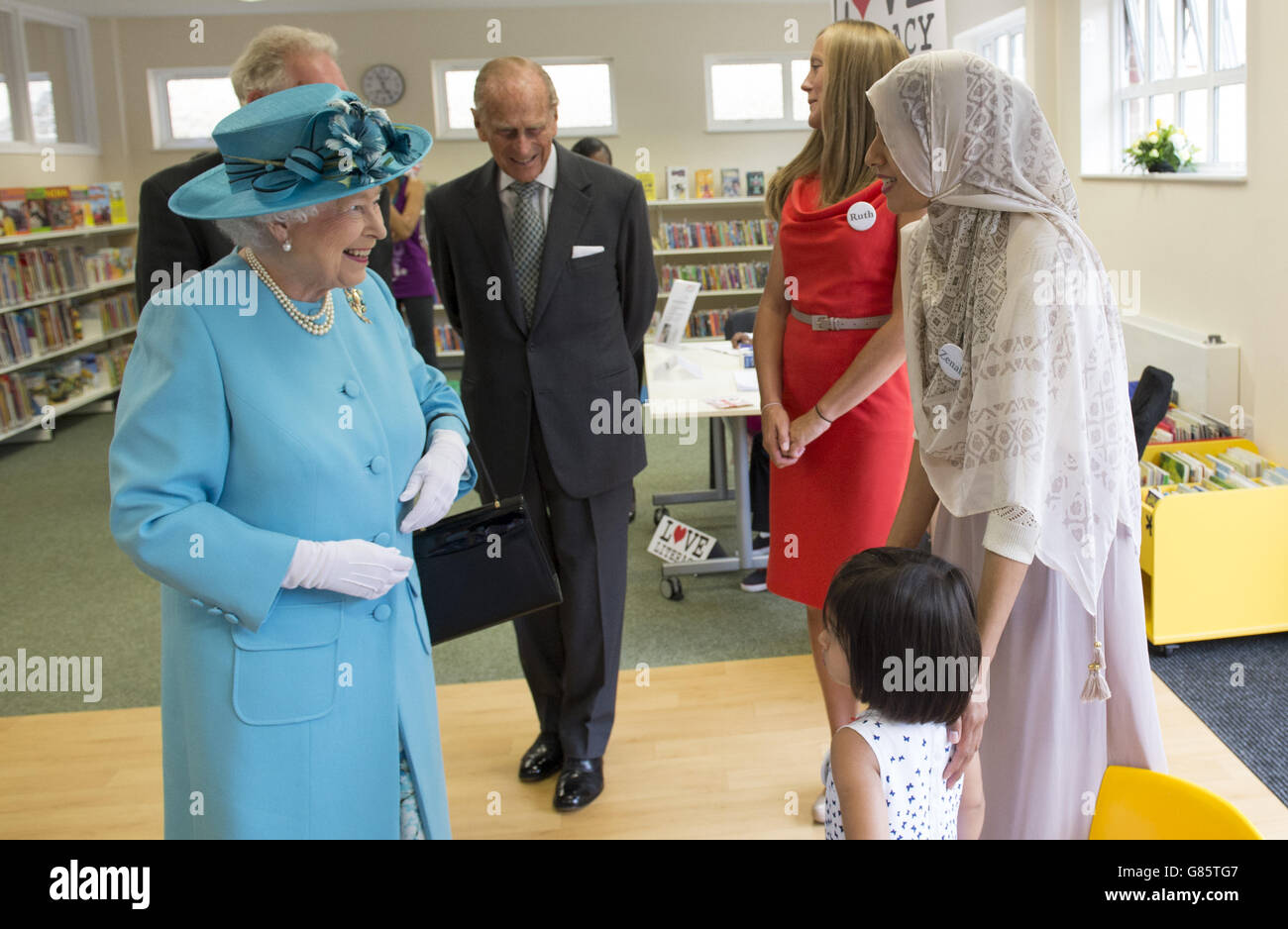Queen Elizabeth II with the Duke of Edinbugh during their visit to ...