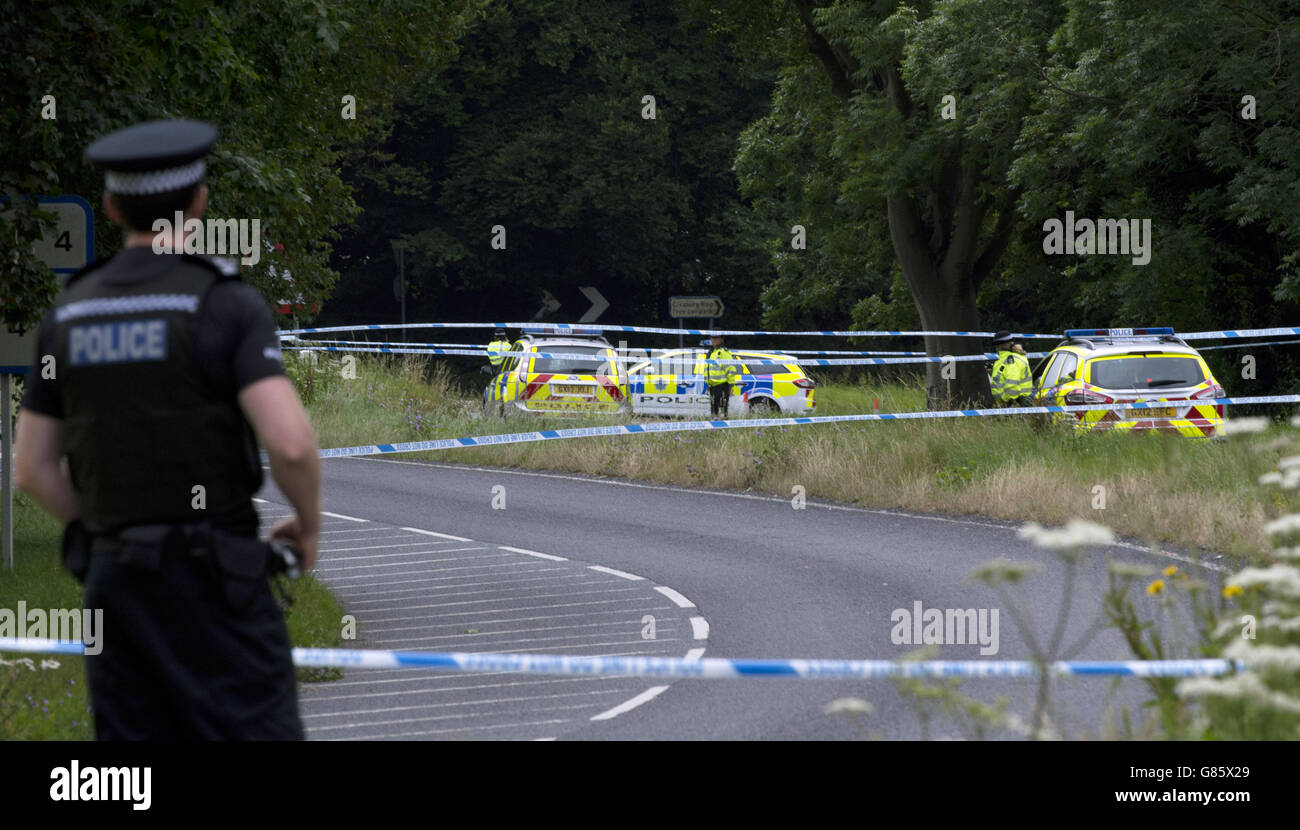Police close to the scene where a man was stabbed to death by another ...