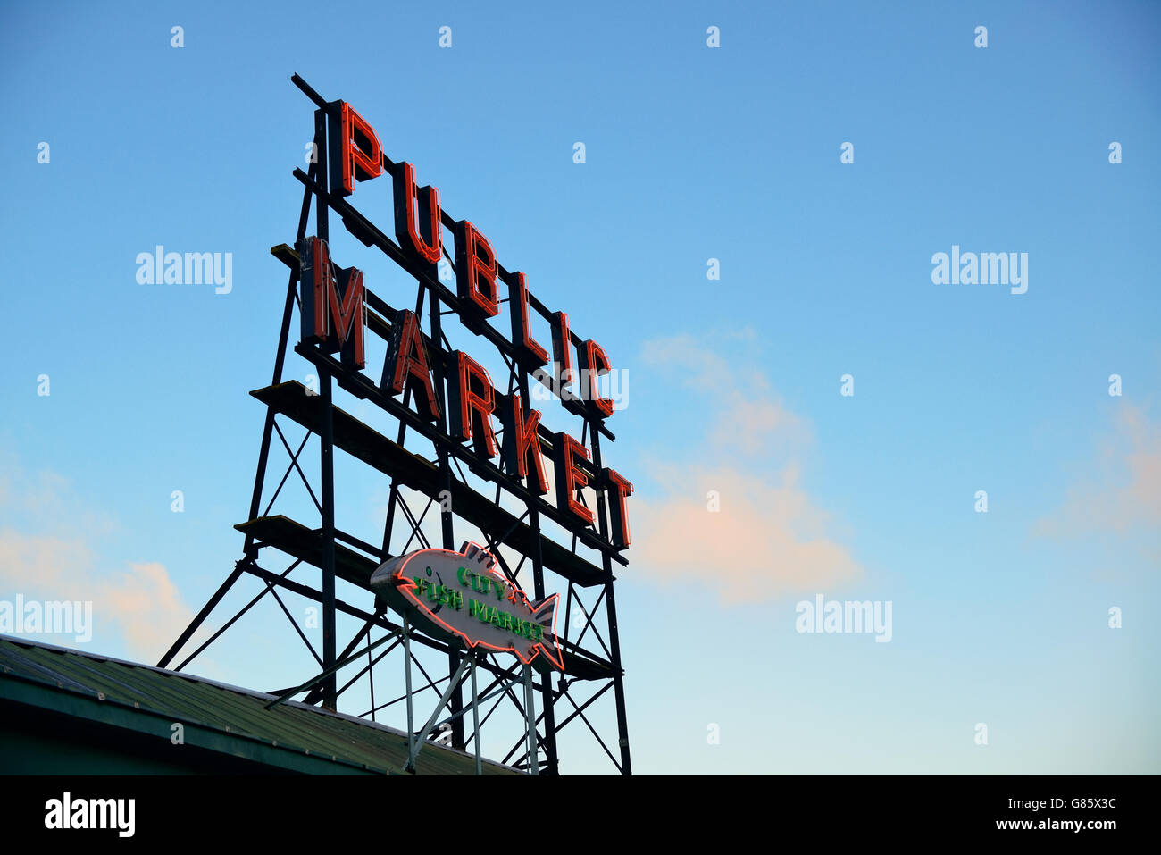 Wa seattle public market sign hi-res stock photography and images - Alamy