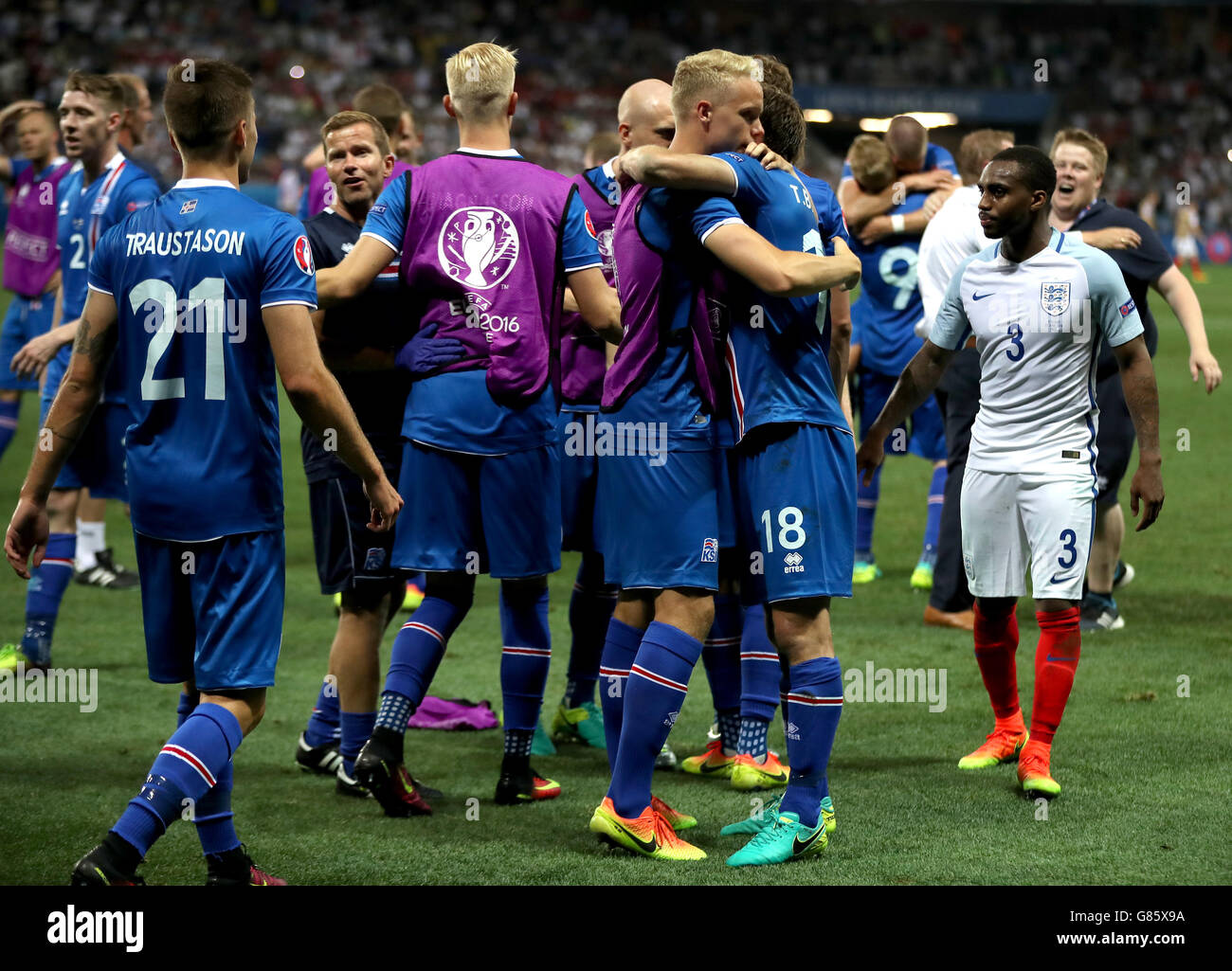 Iceland's Theodor Elmar Bjarnason (right) and teammate Kolbeinn ...