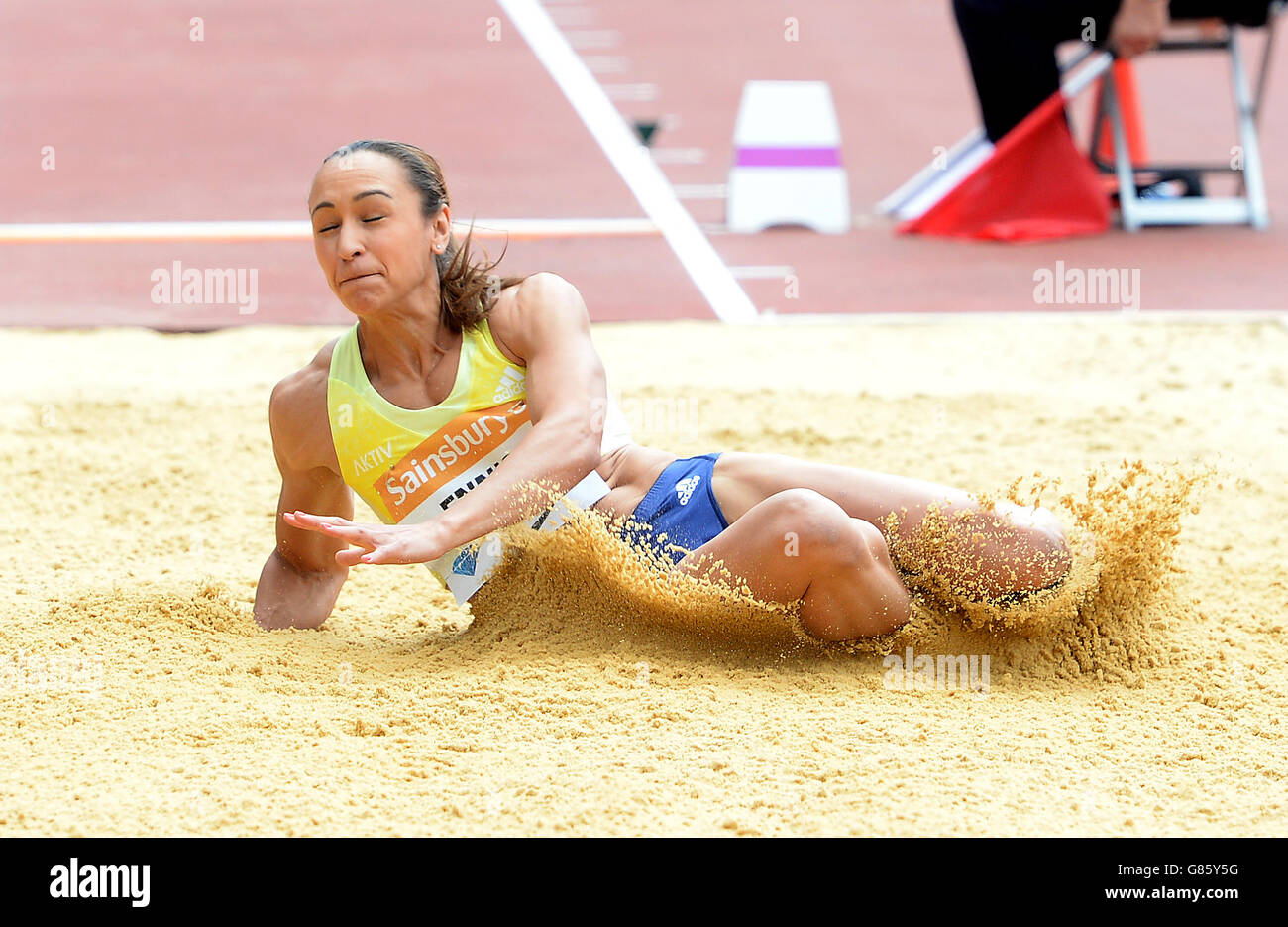 Great Britain's Jessica Ennis-Hill competes in the Women's Long Jump ...