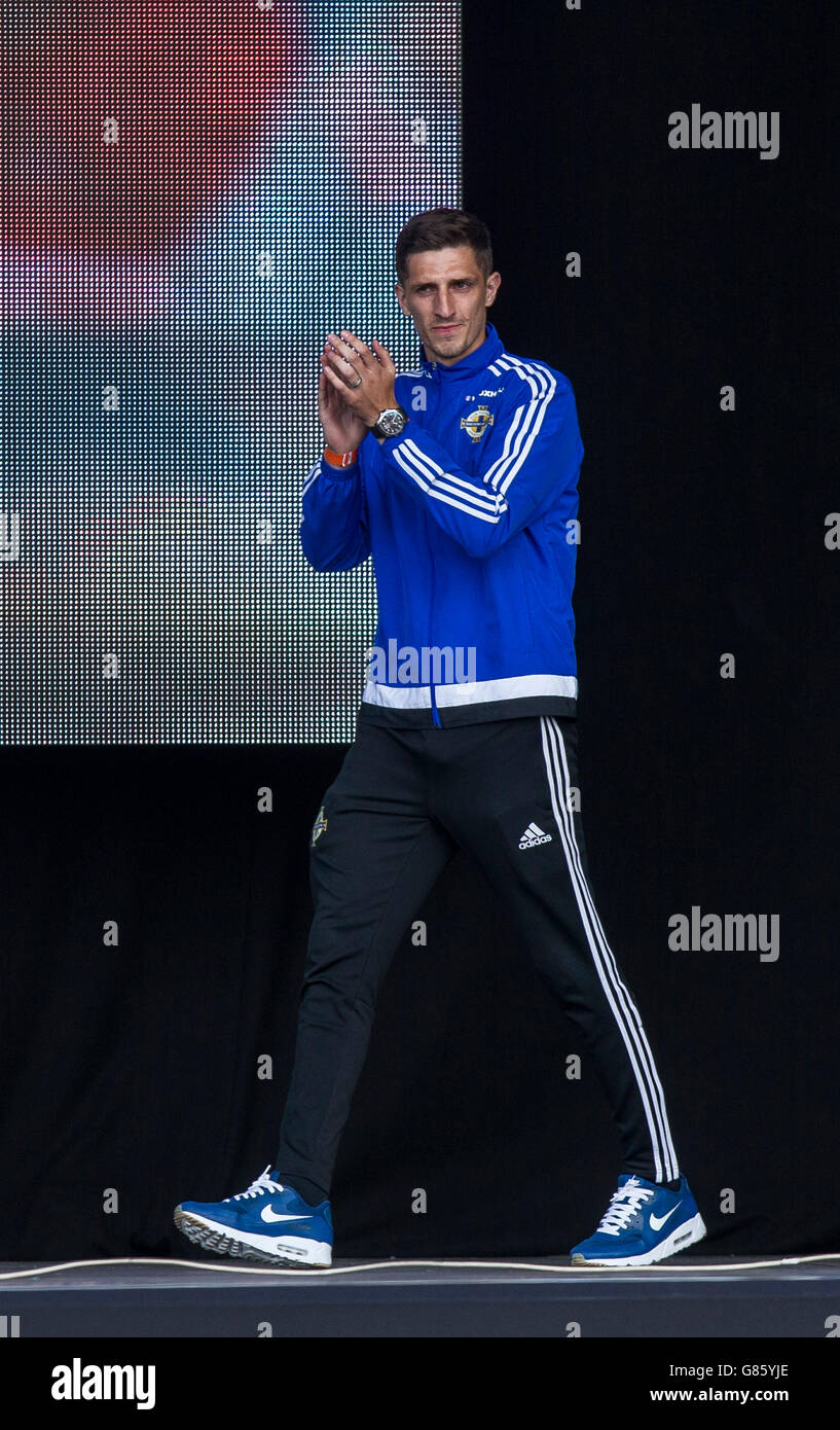 Northern Ireland's Craig Cathcart during the homecoming at the Titanic ...