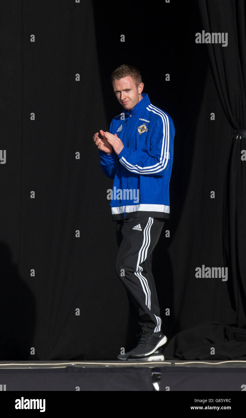 Northern Ireland's Shane Ferguson during the homecoming at the Titanic ...