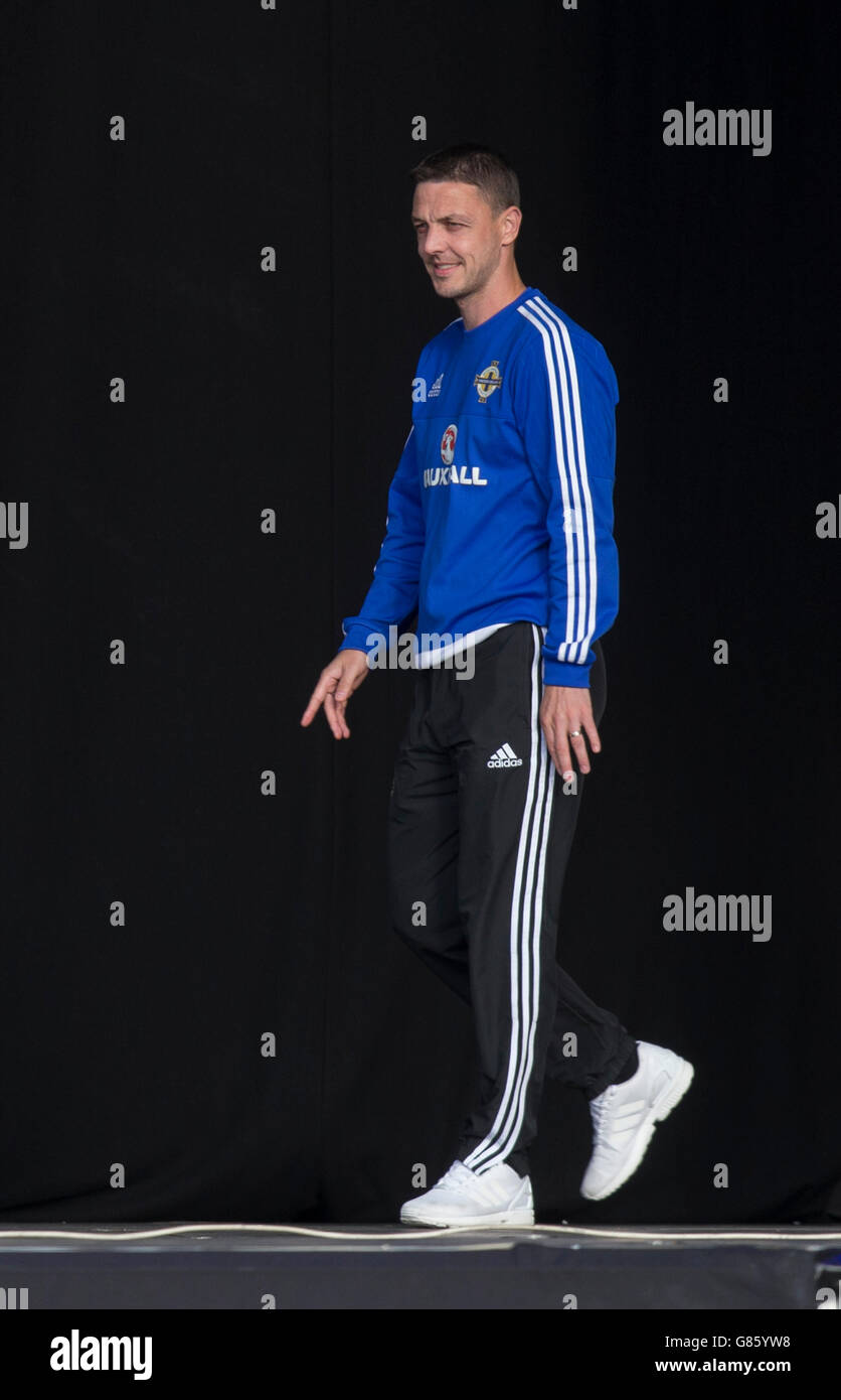 Northern Ireland's Chris Baird during the homecoming at the Titanic ...