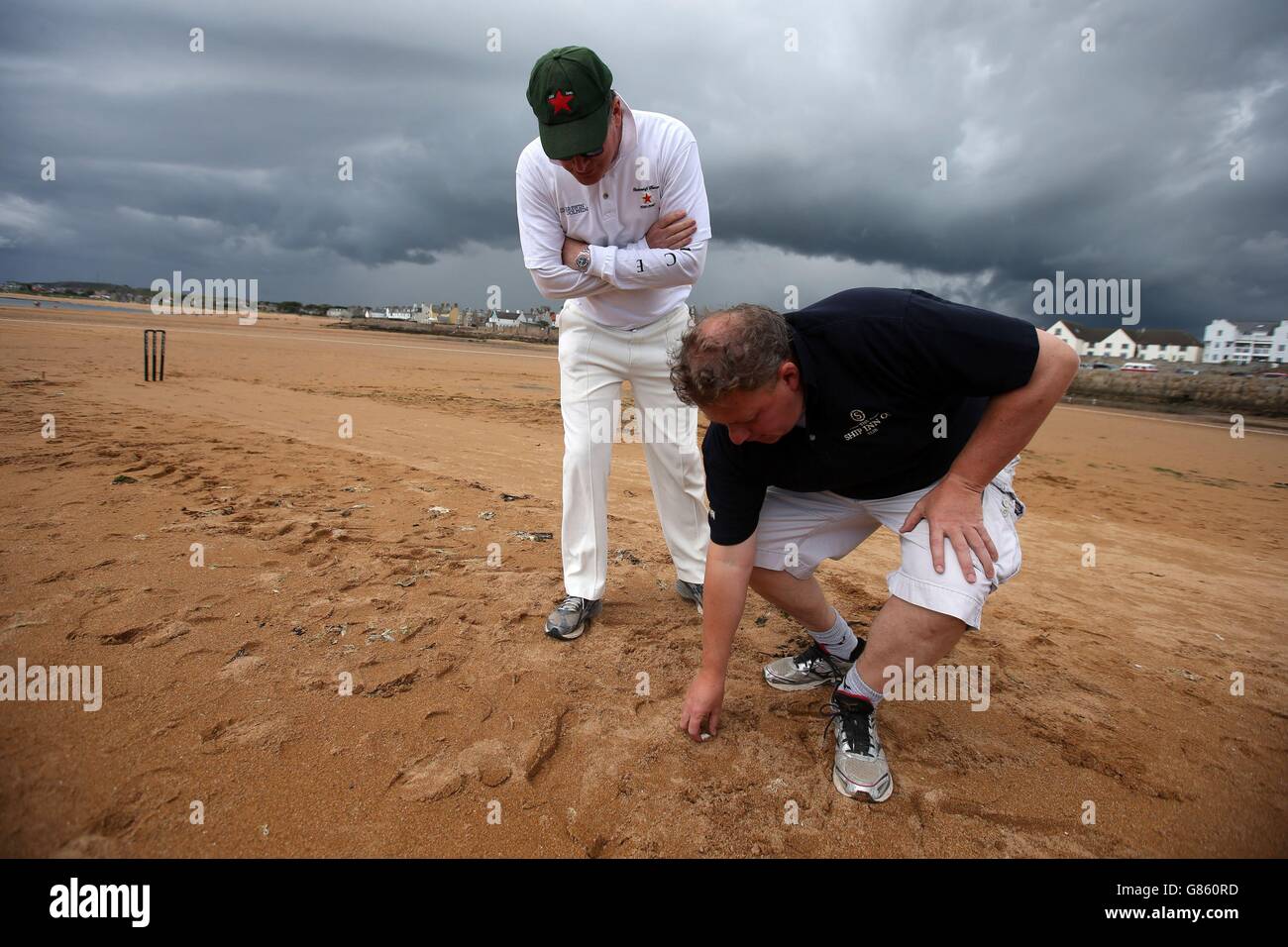 Graham Bucknall (right) captain of the cricket team of the Ship Inn, at ...
