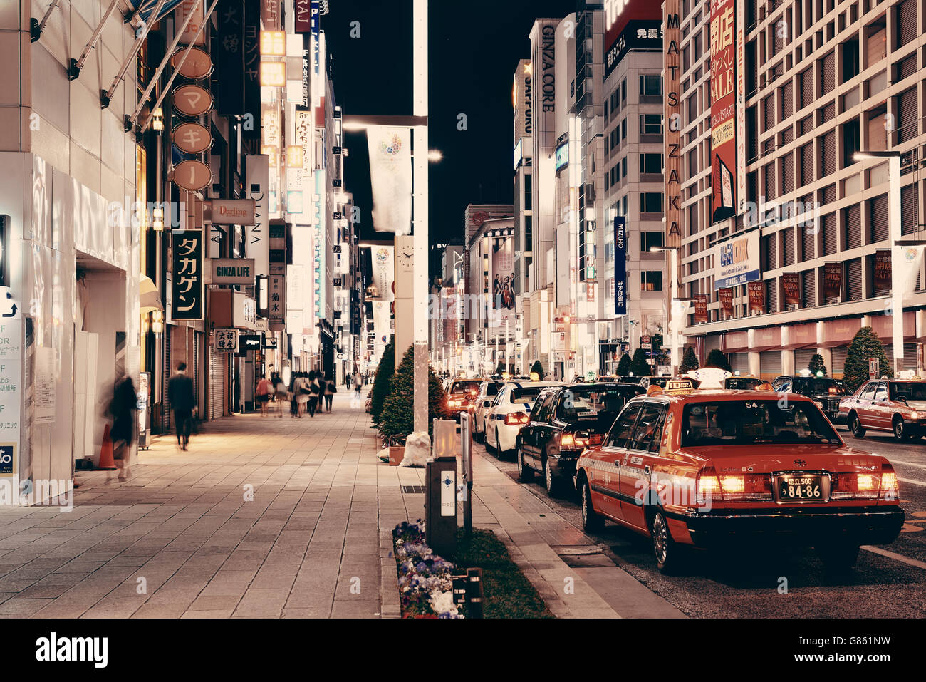 TOKYO, JAPAN - MAY 13: Ginza street view at night on May 13, 2013 in ...