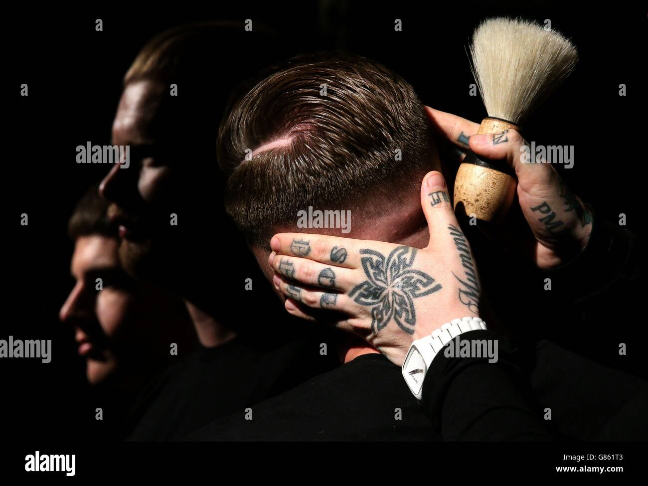 Great British Barber Bash. A model's hair is shown off at the Great ...