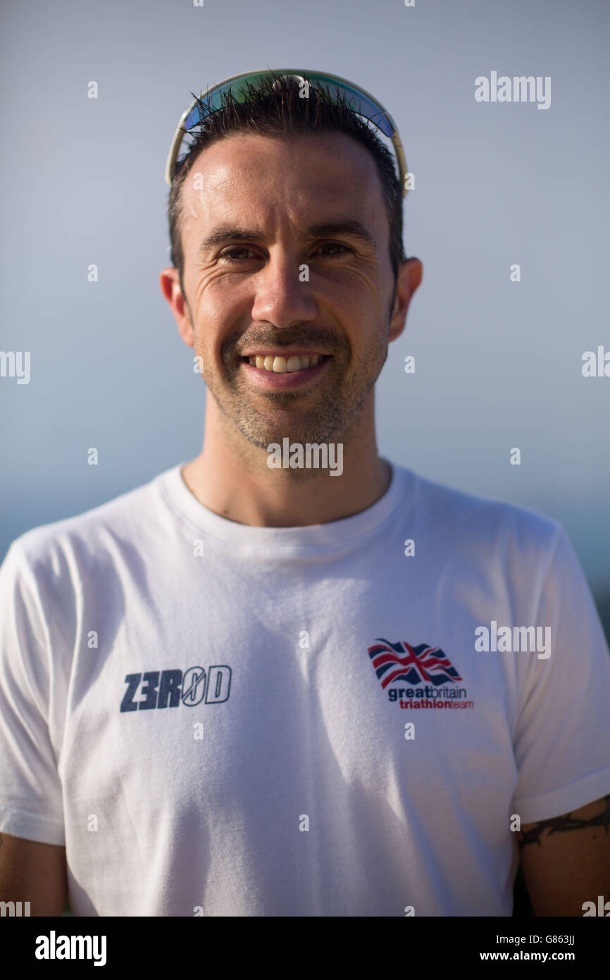 Andy Lewis of the Great Britain Paratriathlon team during a visit to ...