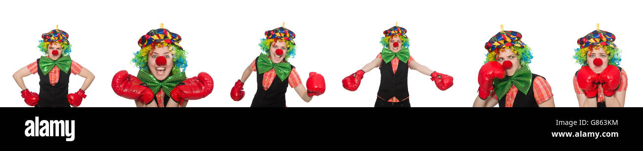Clown in various poses isolated on white Stock Photo - Alamy