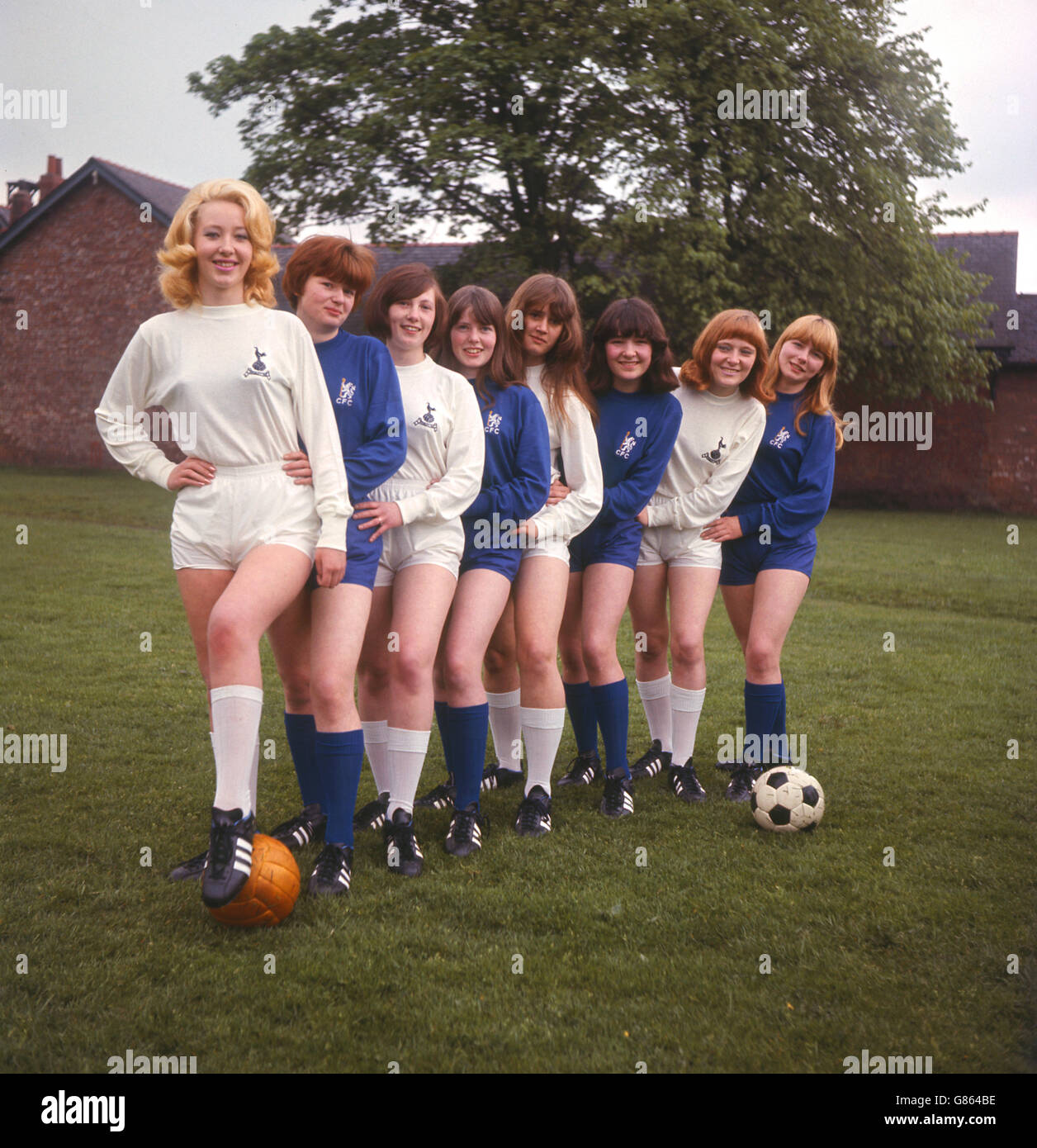 Umbro Sports factory girls model the Wembley strips to be worn in the ...