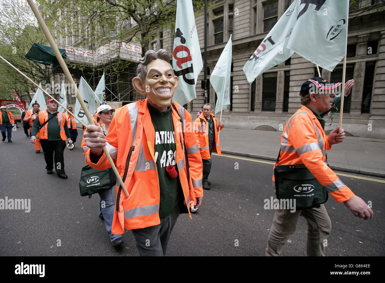 Rail Maritime and Transport Union rally Stock Photo - Alamy