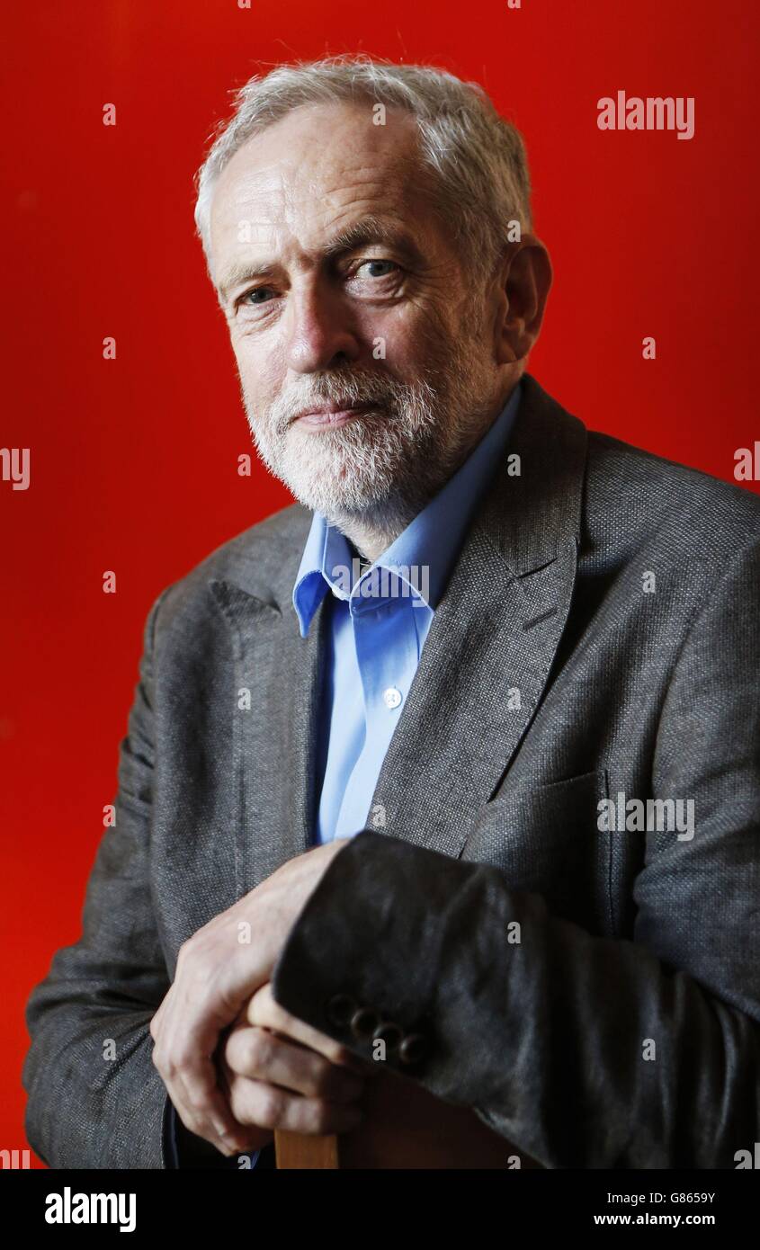 Labour leadership contender Jeremy Corbyn ahead of a campaign rally at ...