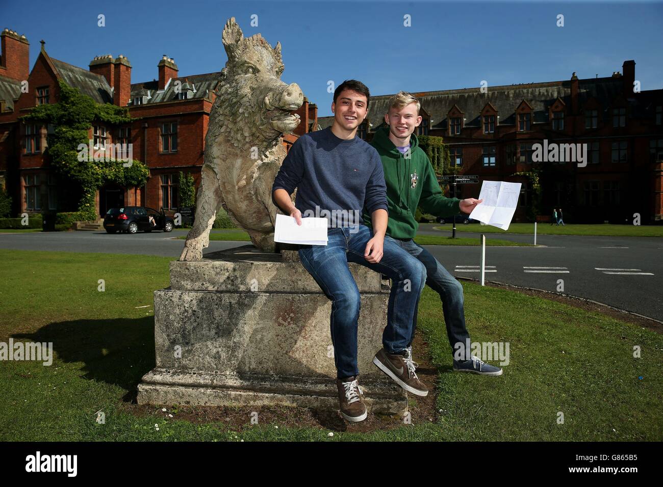 Students Conor Johnston (left) who got an A* and 2 A's, with Patrick ...