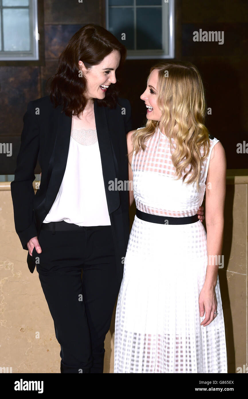 Michelle Dockery (left) and Joanne Froggatt attending the Downton Abbey ...