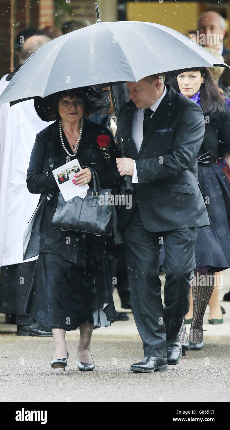 George Cole funeral. Penny Morrell following the funeral of her husband ...