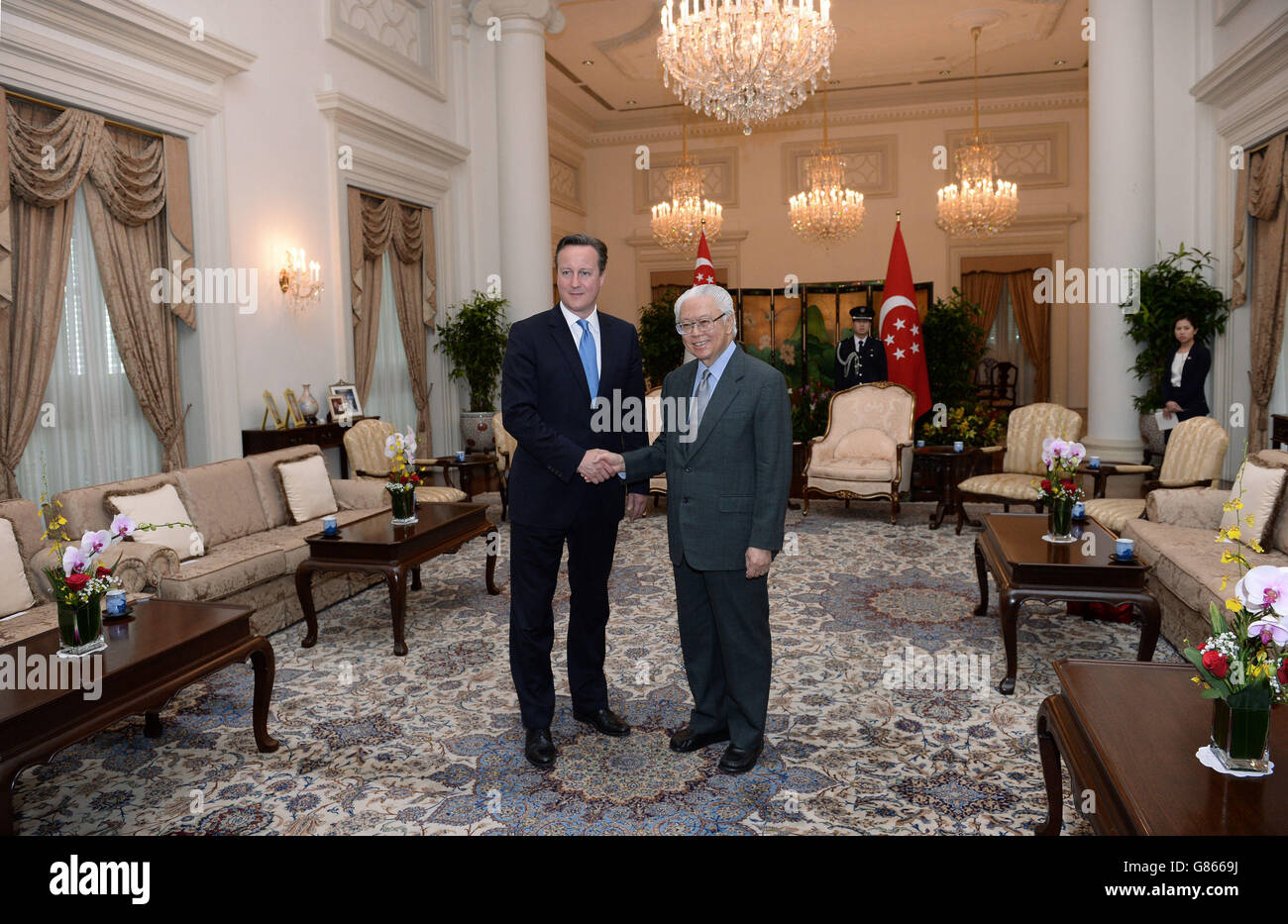 Prime Minister David Cameron meets the President of Singapore, Tony Tan ...