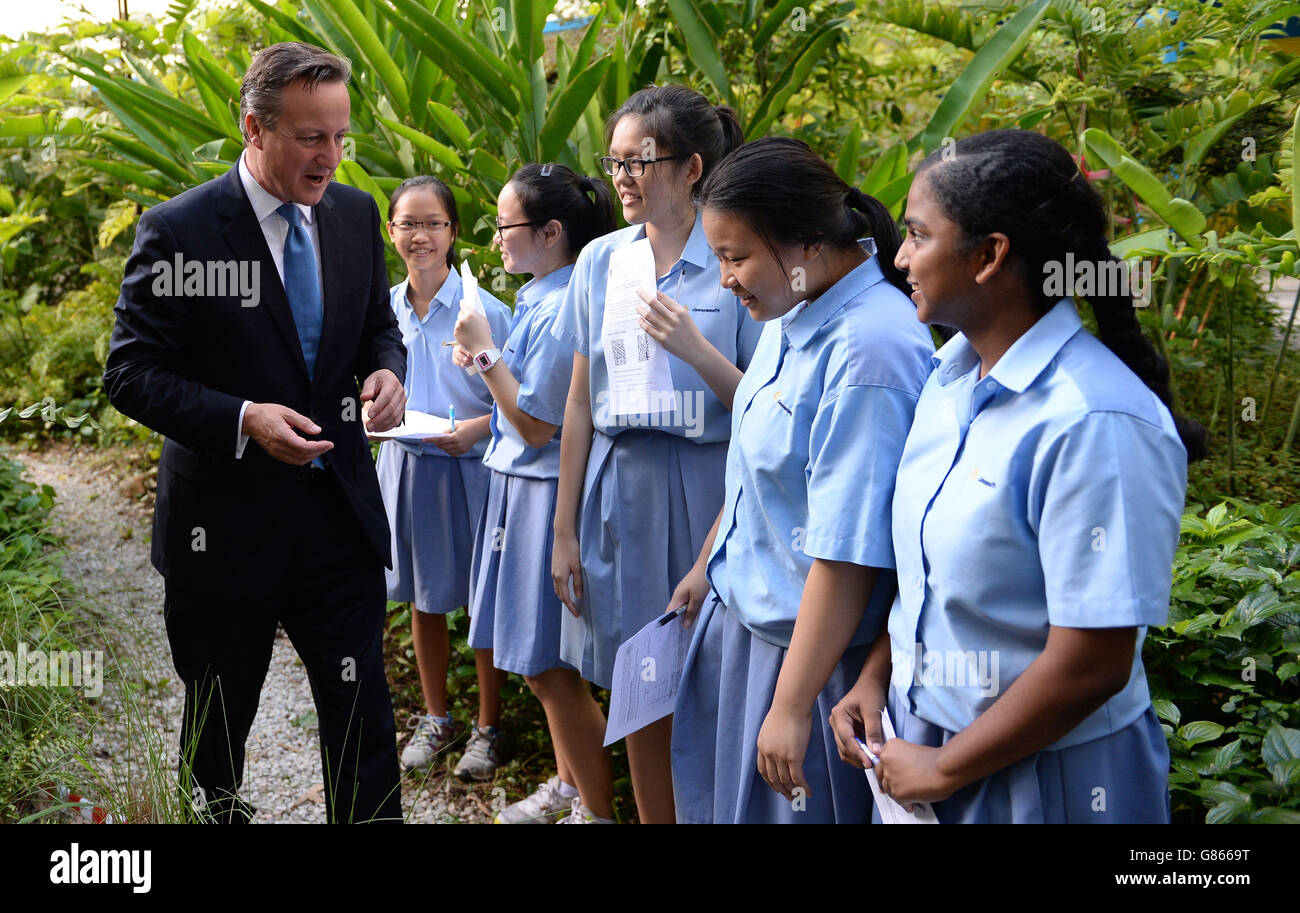 Prime Minister David Cameron meets students at the Commonwealth ...