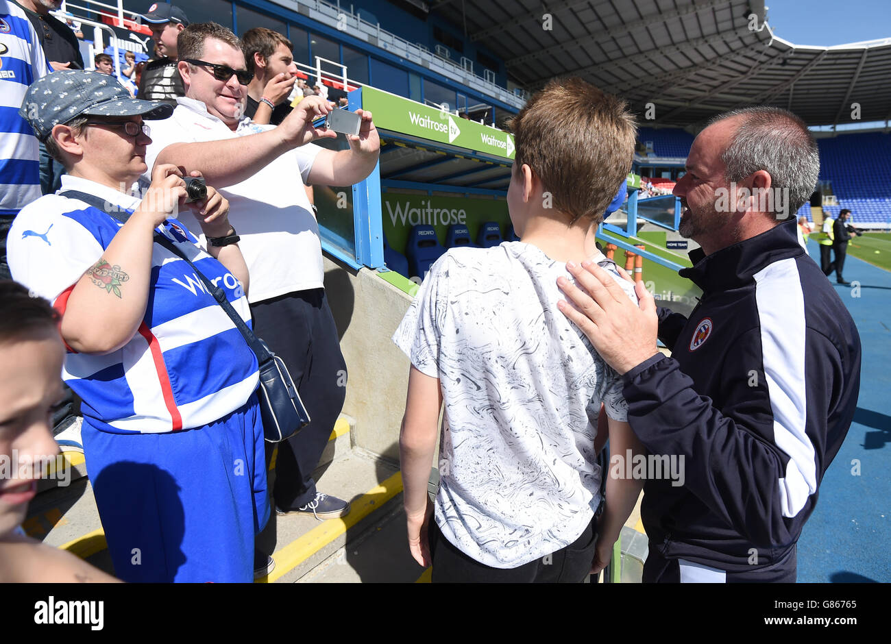 Reading manager Steve Clarke has his photo taken with fans during the ...