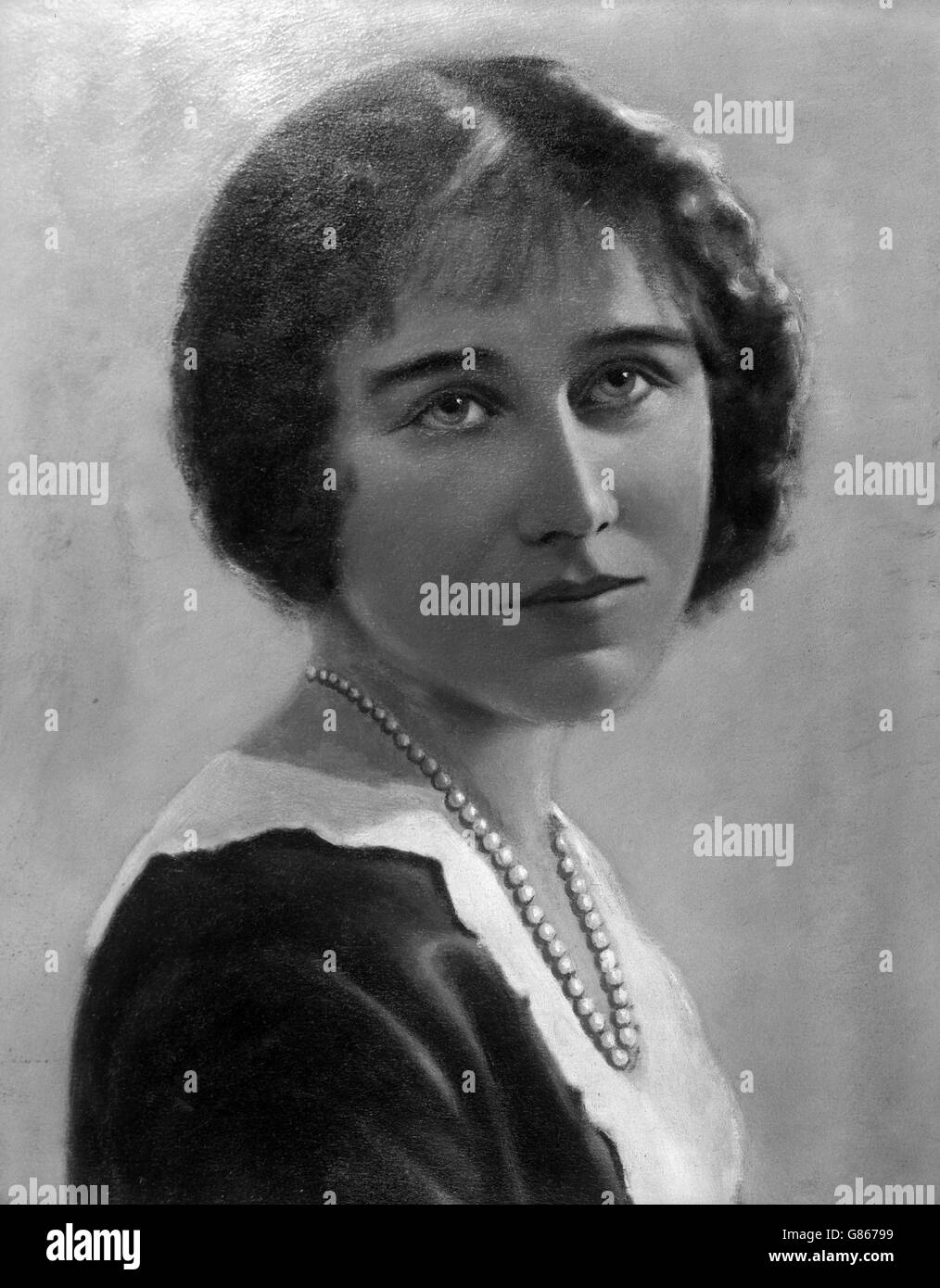 Royalty - Elizabeth Bowes-Lyon. A painting of the Duchess of York Stock ...