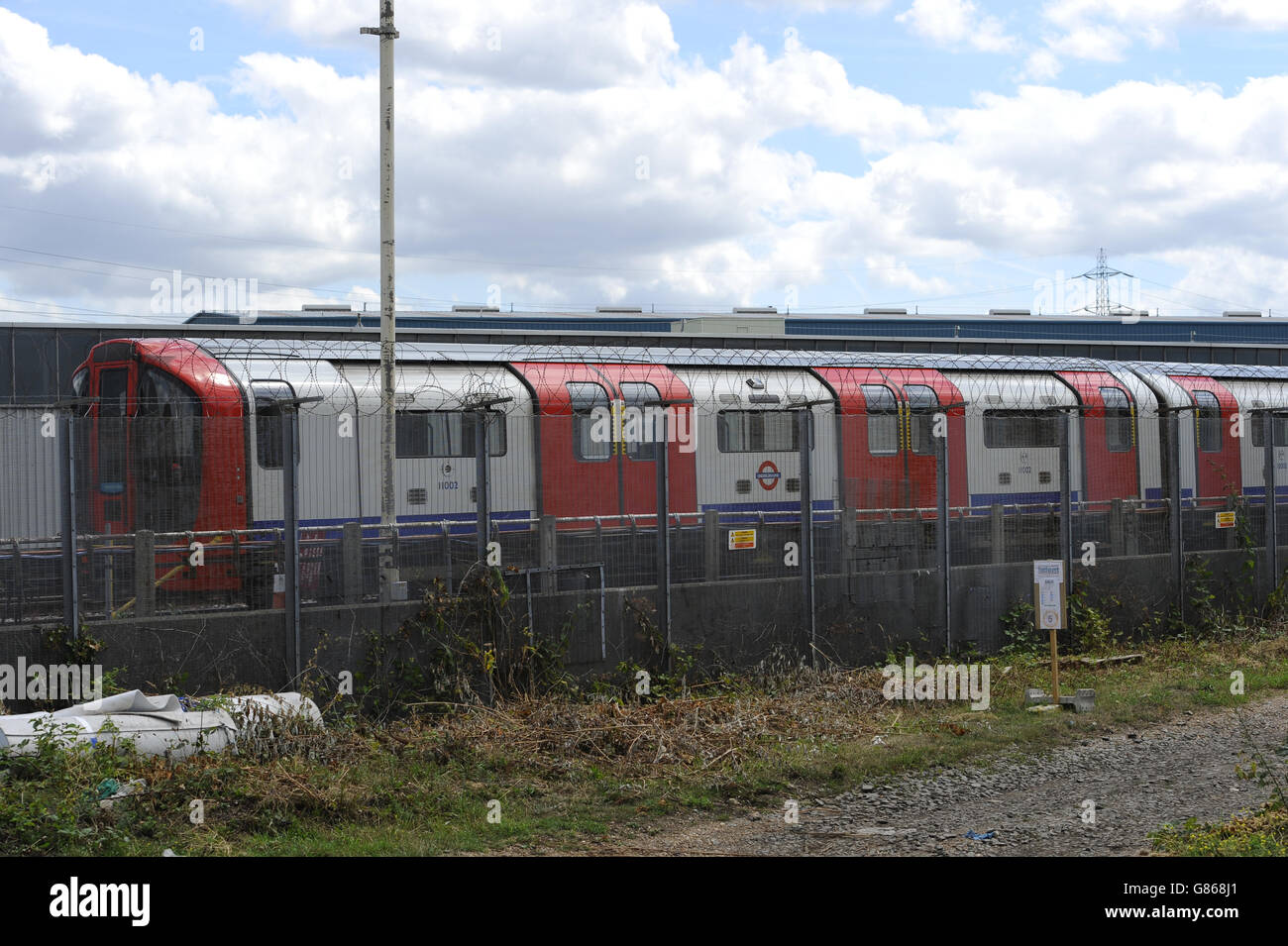 Victoria Line tube trains stationed at Northumberland Park Depot in ...